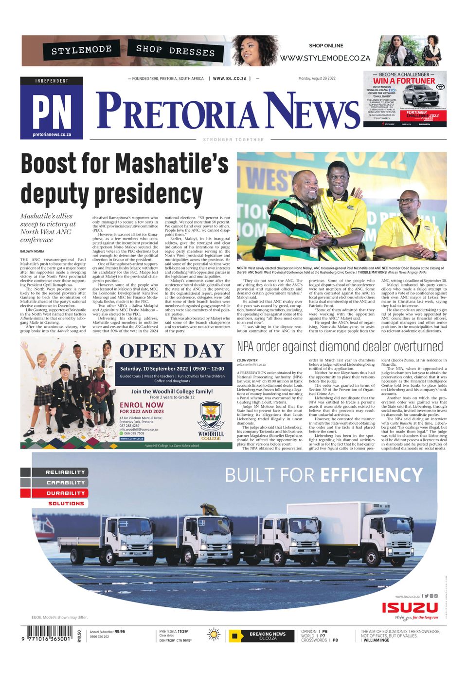 Pretoria News-August 29, 2022 Newspaper - Get your Digital Subscription