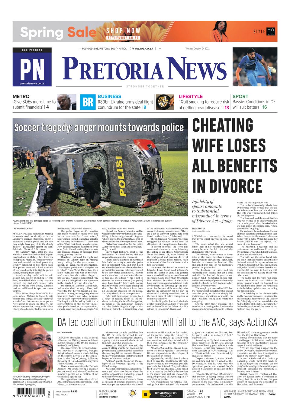 Pretoria News-October 04, 2022 Newspaper - Get your Digital Subscription