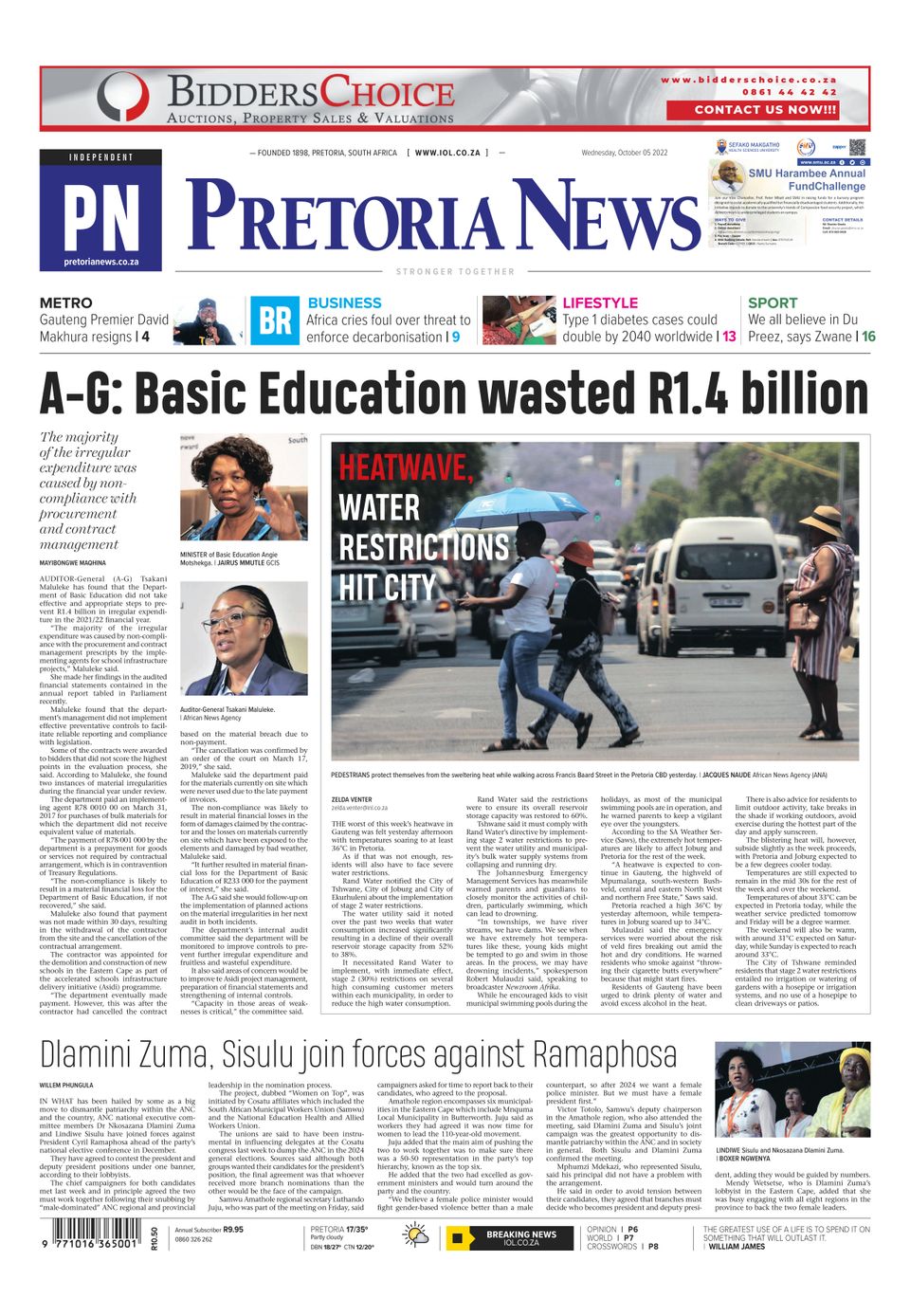 Pretoria News-October 05, 2022 Newspaper - Get your Digital Subscription