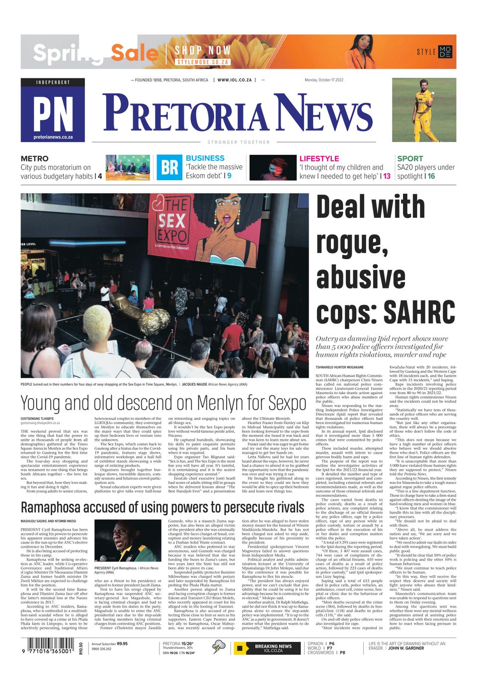 Get digital access to Pretoria News - October 17, 2022 issue | Magzter.com
