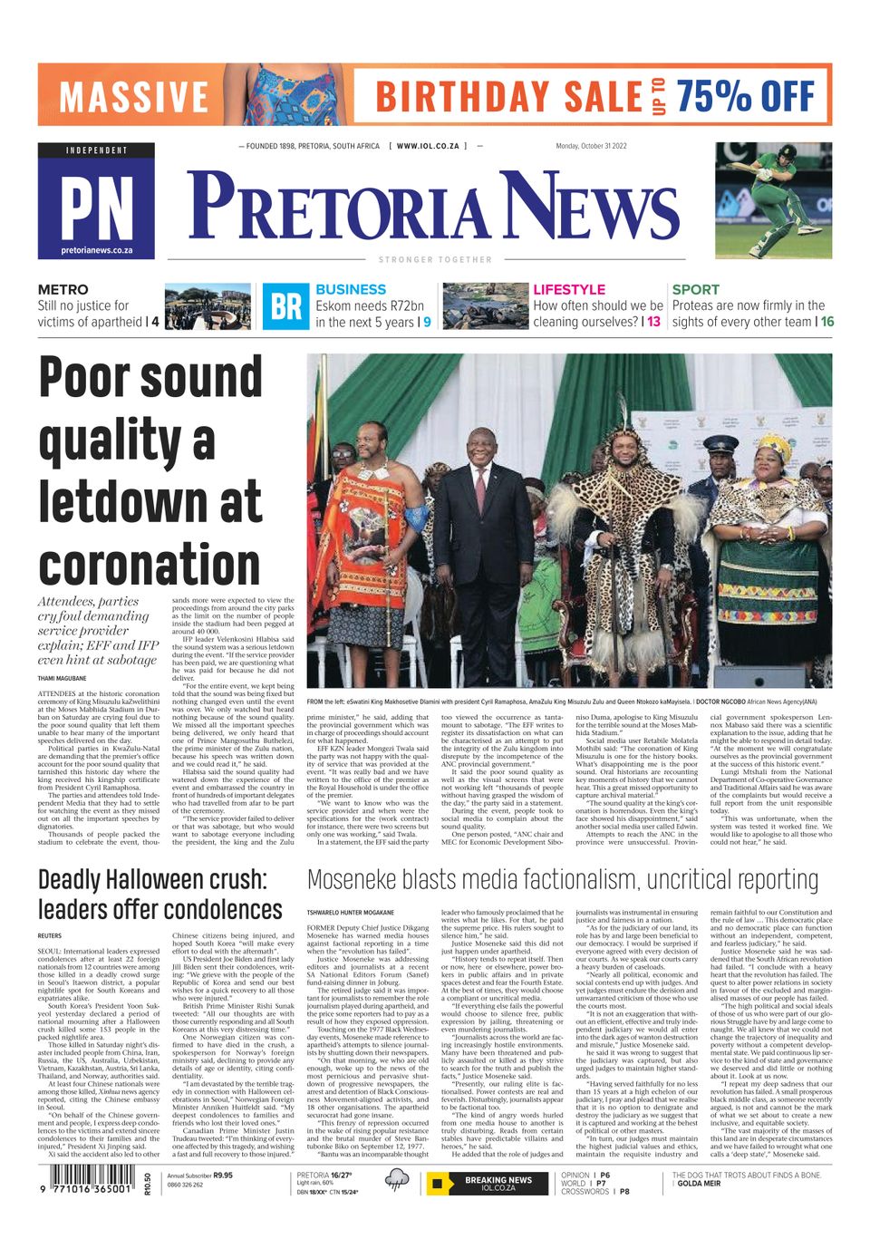 Get digital access to Pretoria News - October 31, 2022 issue | Magzter.com