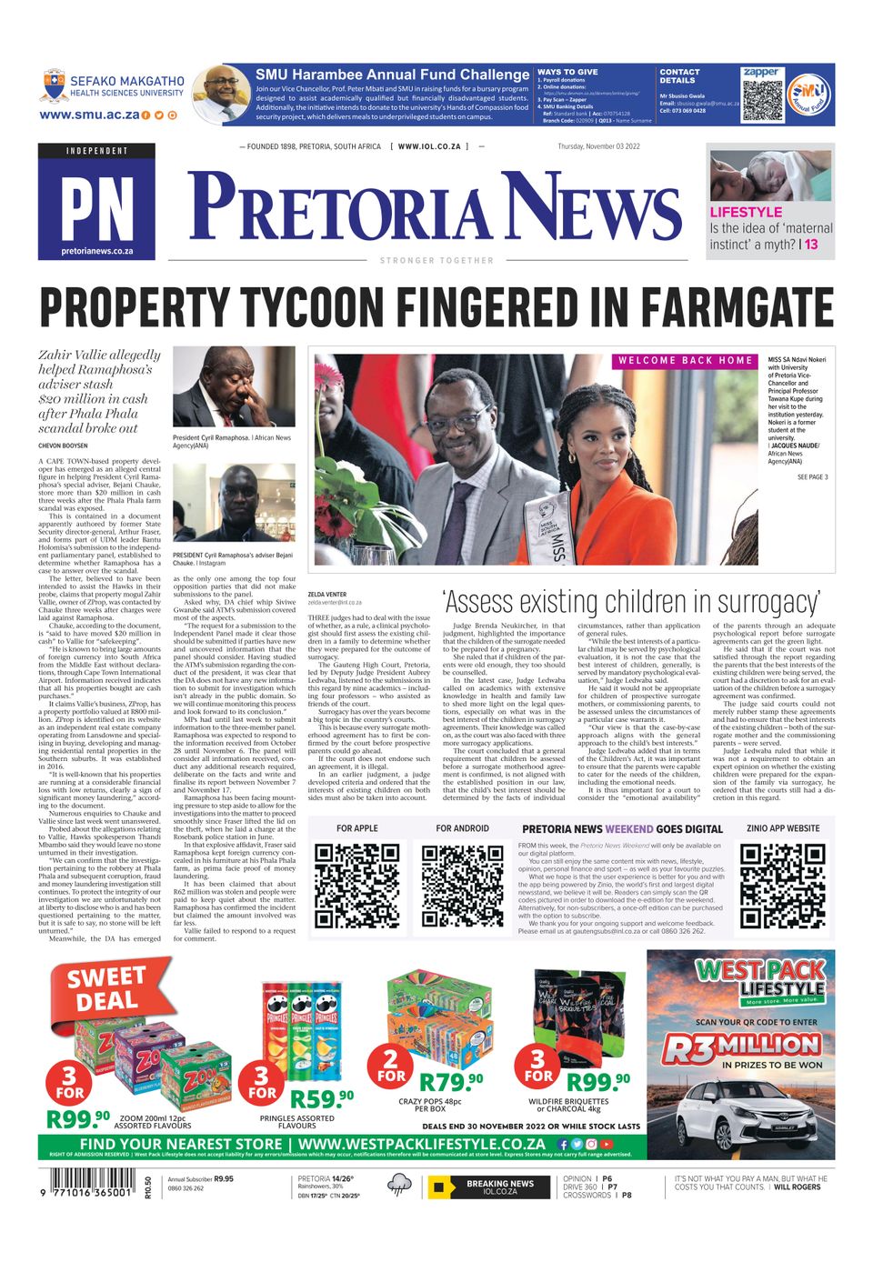 Pretoria News-November 03, 2022 Newspaper - Get your Digital Subscription