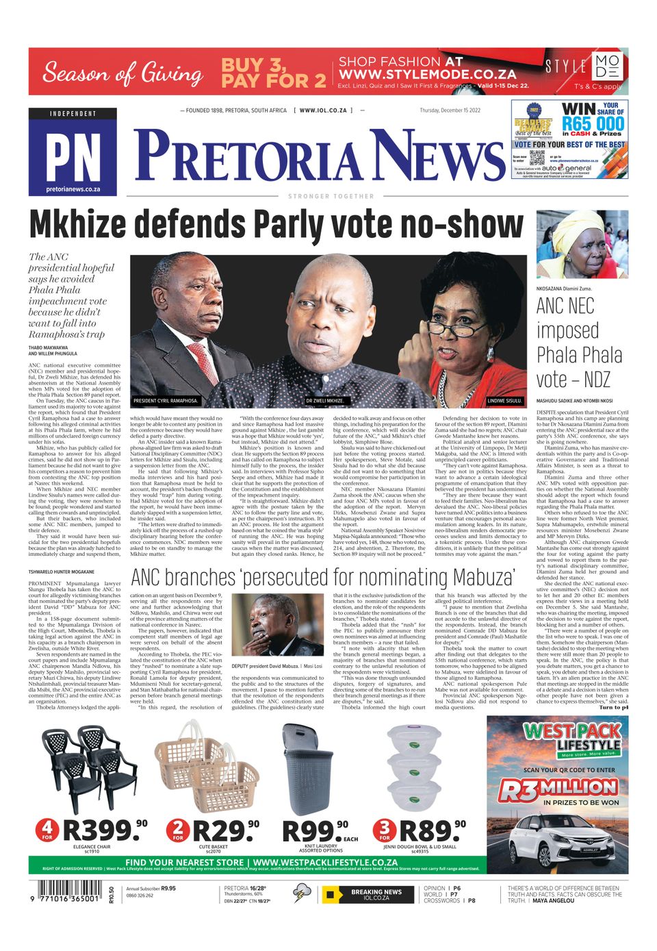Pretoria News-December 15, 2022 Newspaper - Get your Digital Subscription