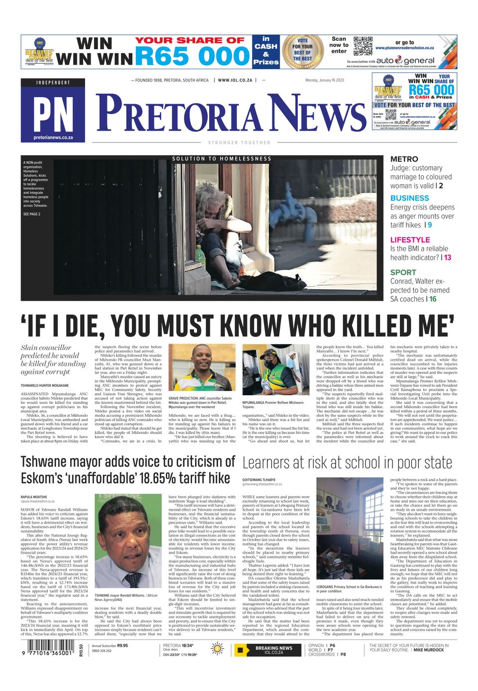 Get digital access to Pretoria News - January 16, 2023 issue | Magzter.com