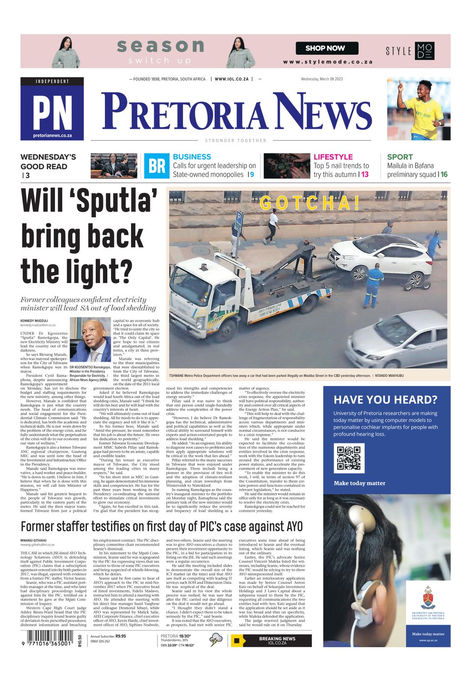 Pretoria News-March 08, 2023 Newspaper - Get your Digital Subscription