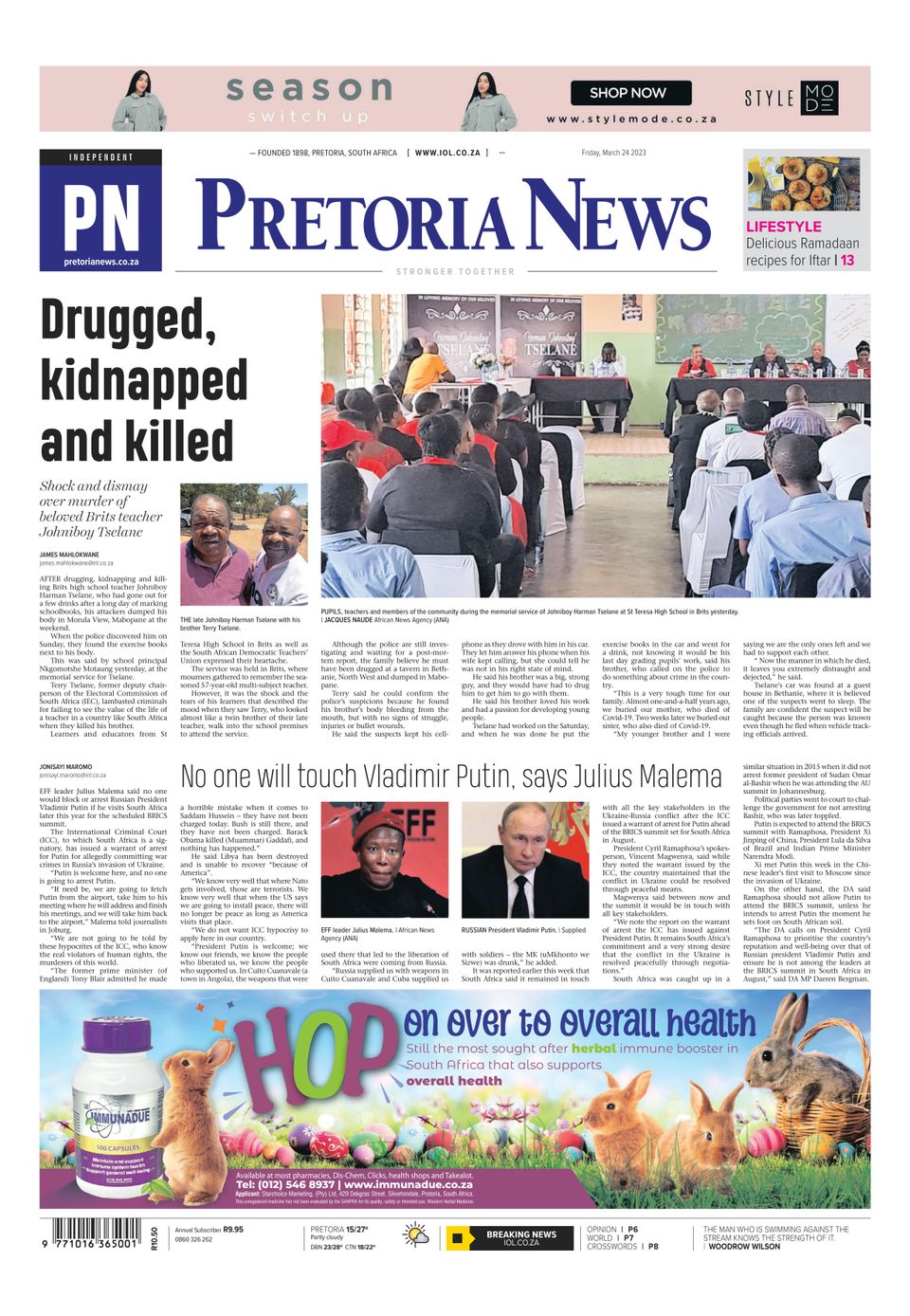 Pretoria News-March 24, 2023 Newspaper - Get your Digital Subscription