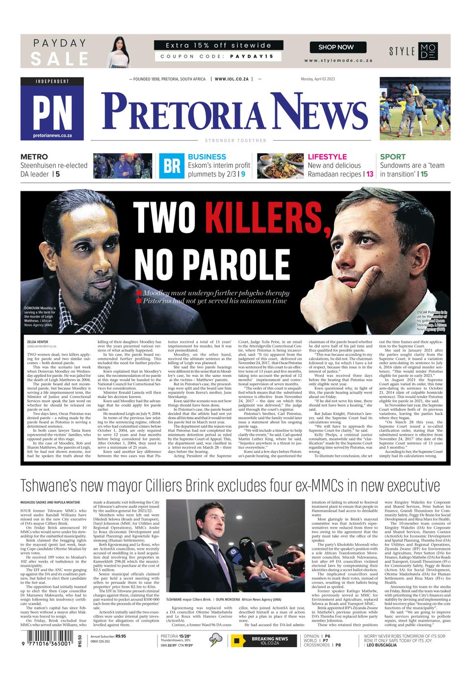 Pretoria News-April 03, 2023 Newspaper - Get your Digital Subscription