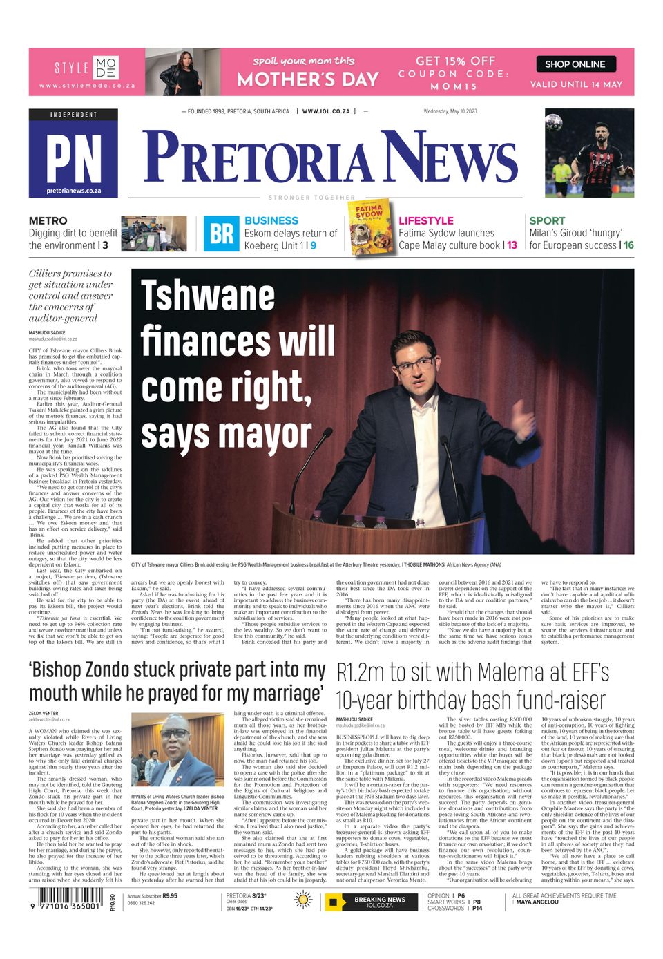 Pretoria News-May 10, 2023 Newspaper - Get your Digital Subscription