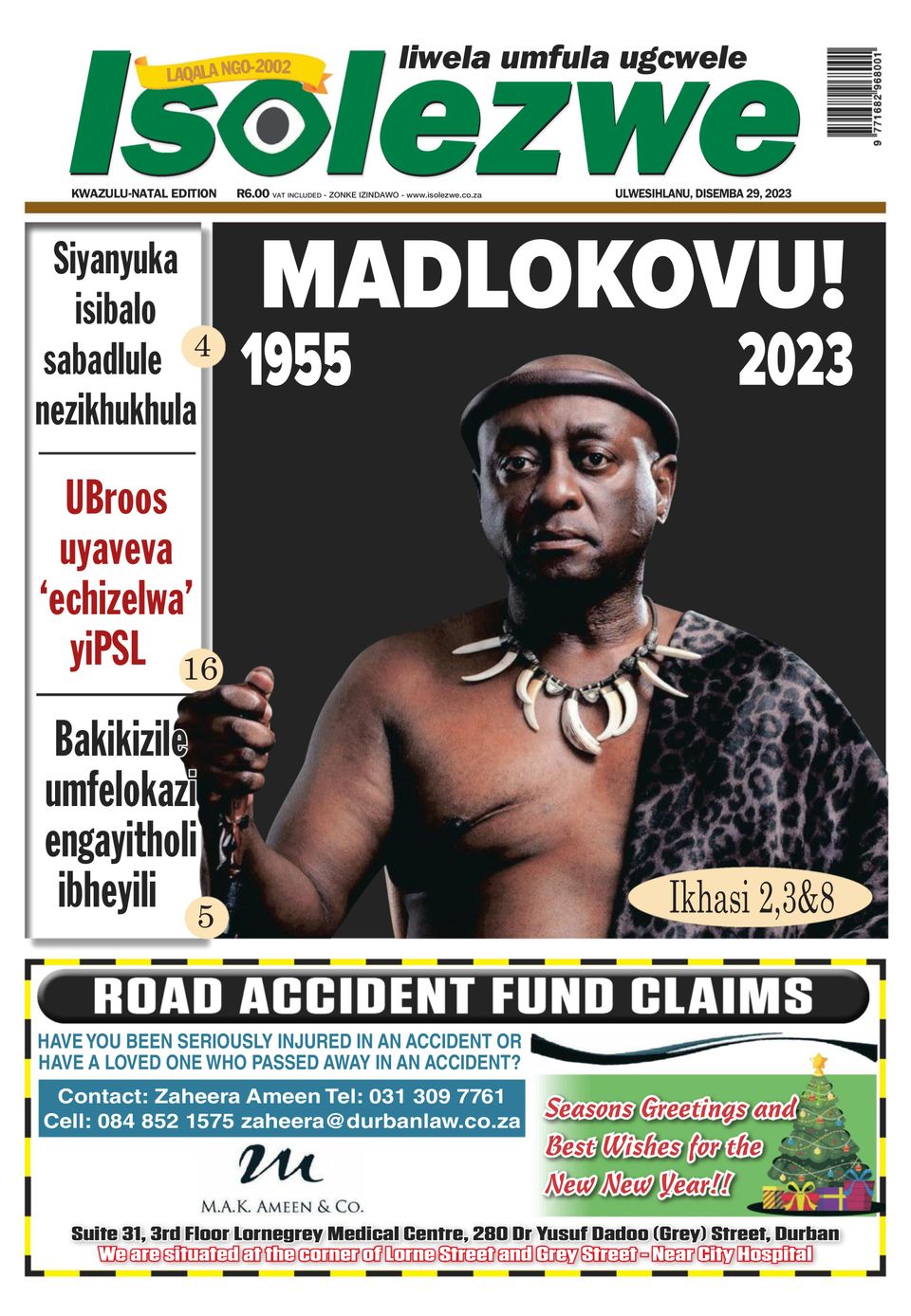 Get digital access to Isolezwe - December 29, 2023 issue | Magzter.com