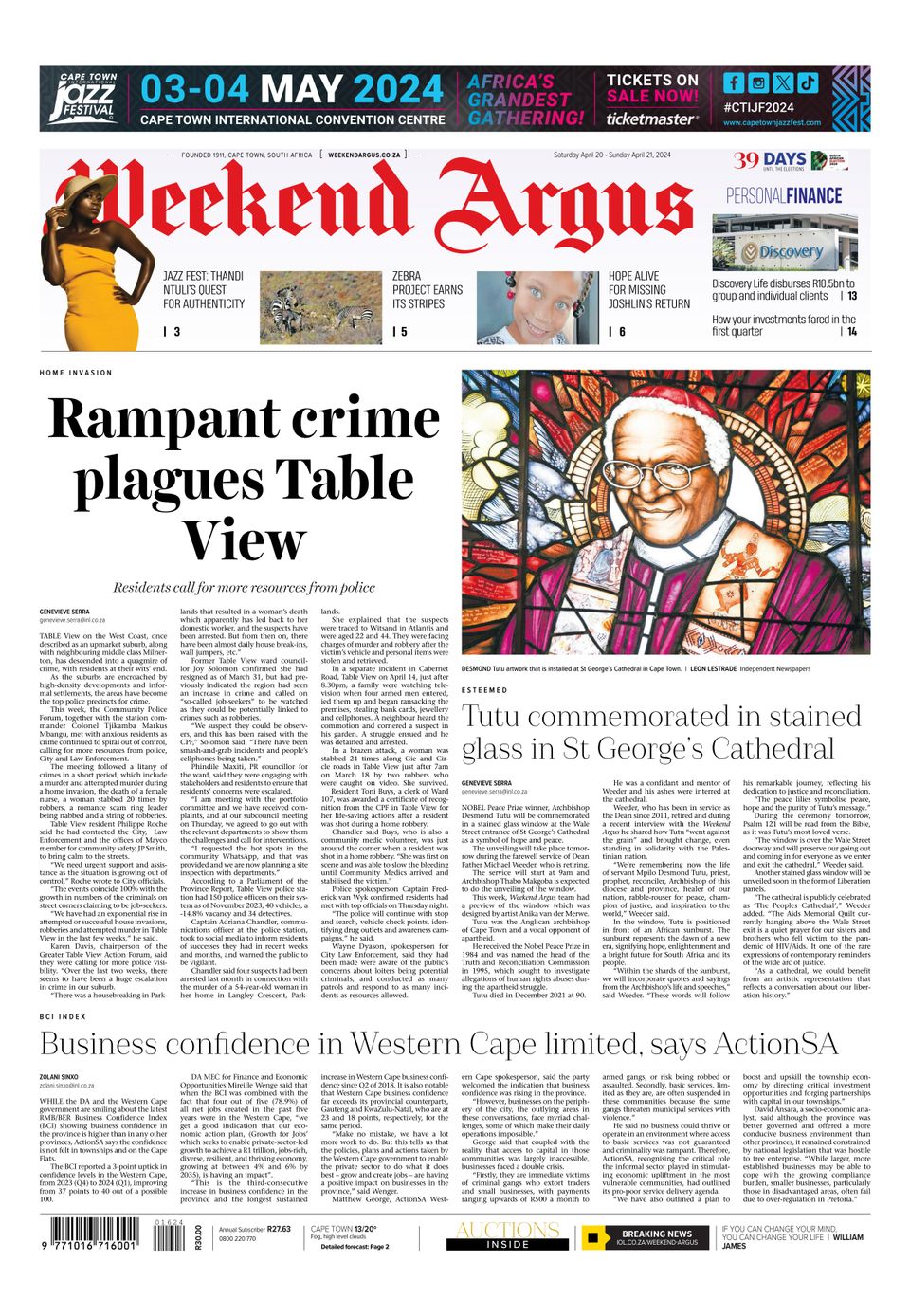 Weekend Argus on Saturday Newspaper - Get your Digital Subscription