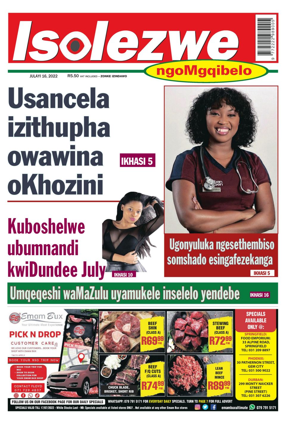 Isolezwe ngoMqibelo-July 16, 2022 Newspaper - Get your Digital Subscription