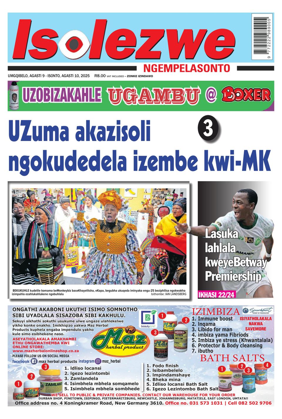 Get digital access to Isolezwe ngoMqibelo - August 09, 2025 issue | Magzter.com
