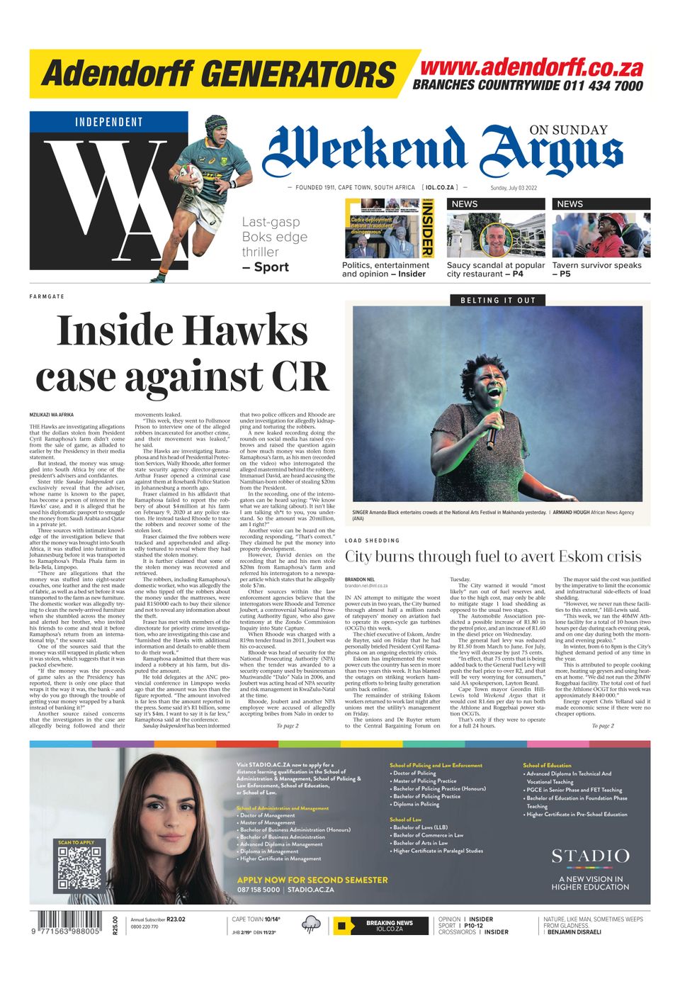 Weekend Argus on Sunday Newspaper - Get your Digital Subscription