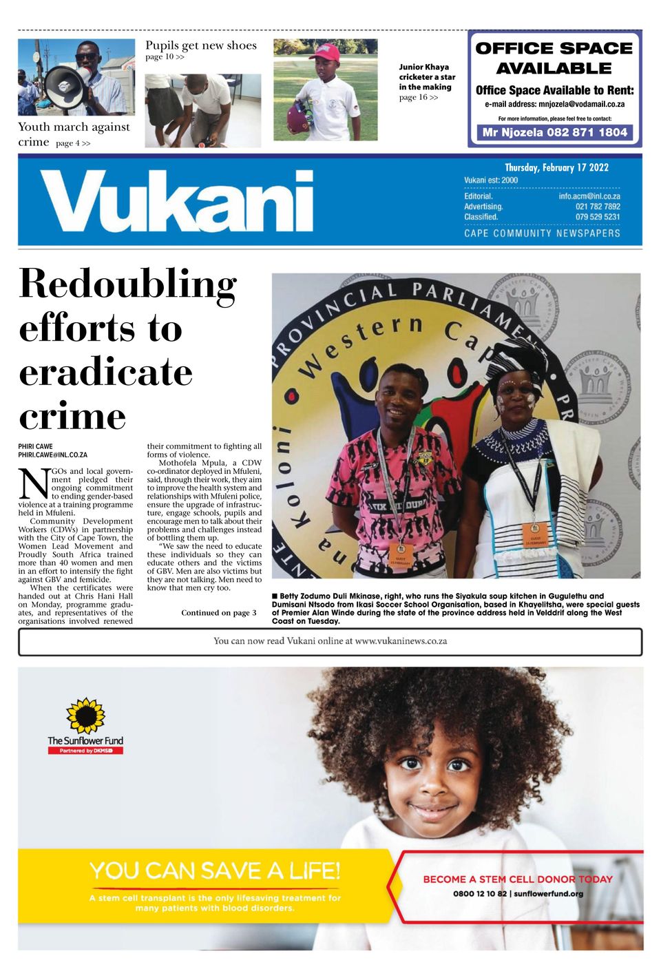 Get digital access to Vukani - February 17, 2022 issue | Magzter.com
