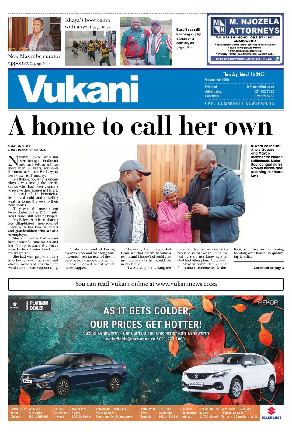 Get digital access to Vukani - March 16, 2023 issue | Magzter.com