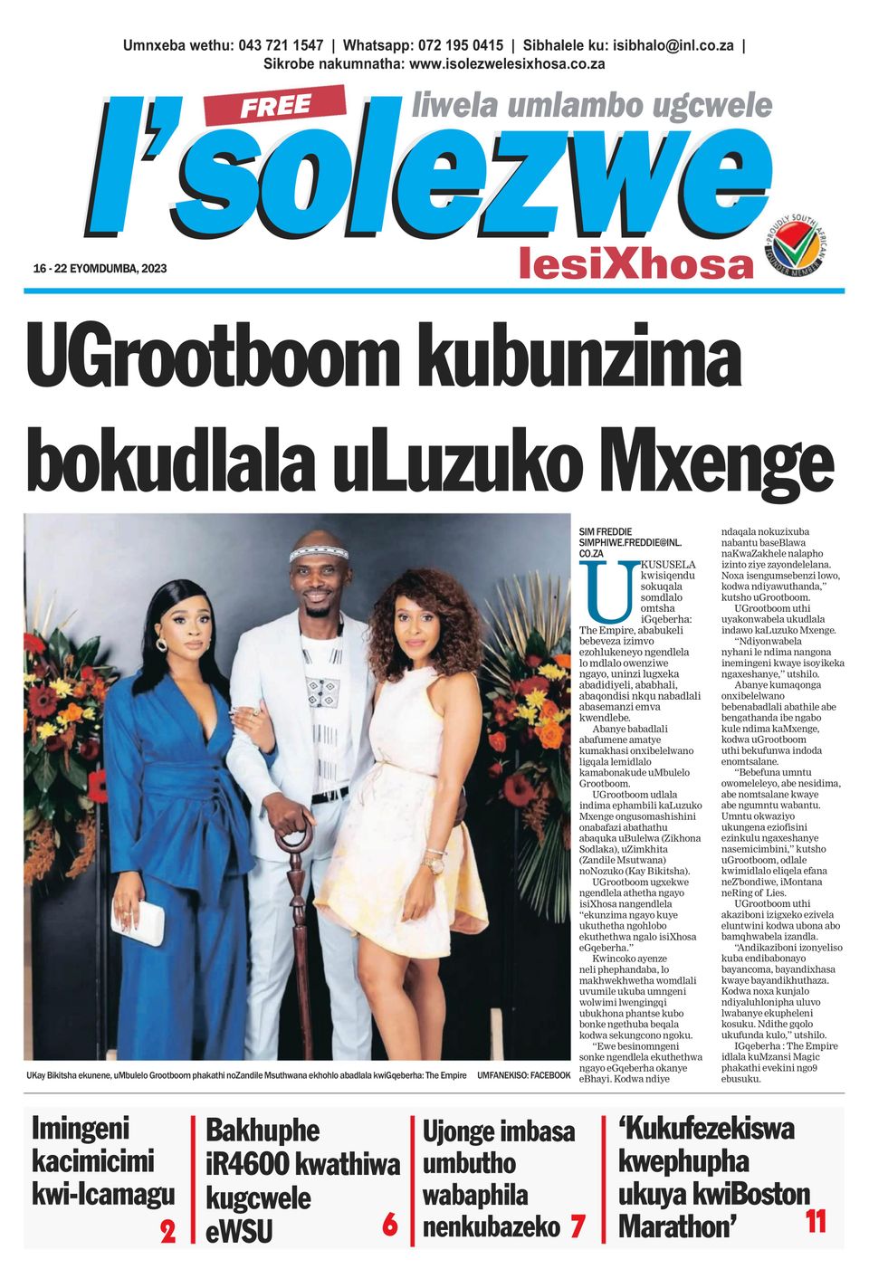 Get digital access to Isolezwe lesiXhosa - February 16, 2023 issue | Magzter.com