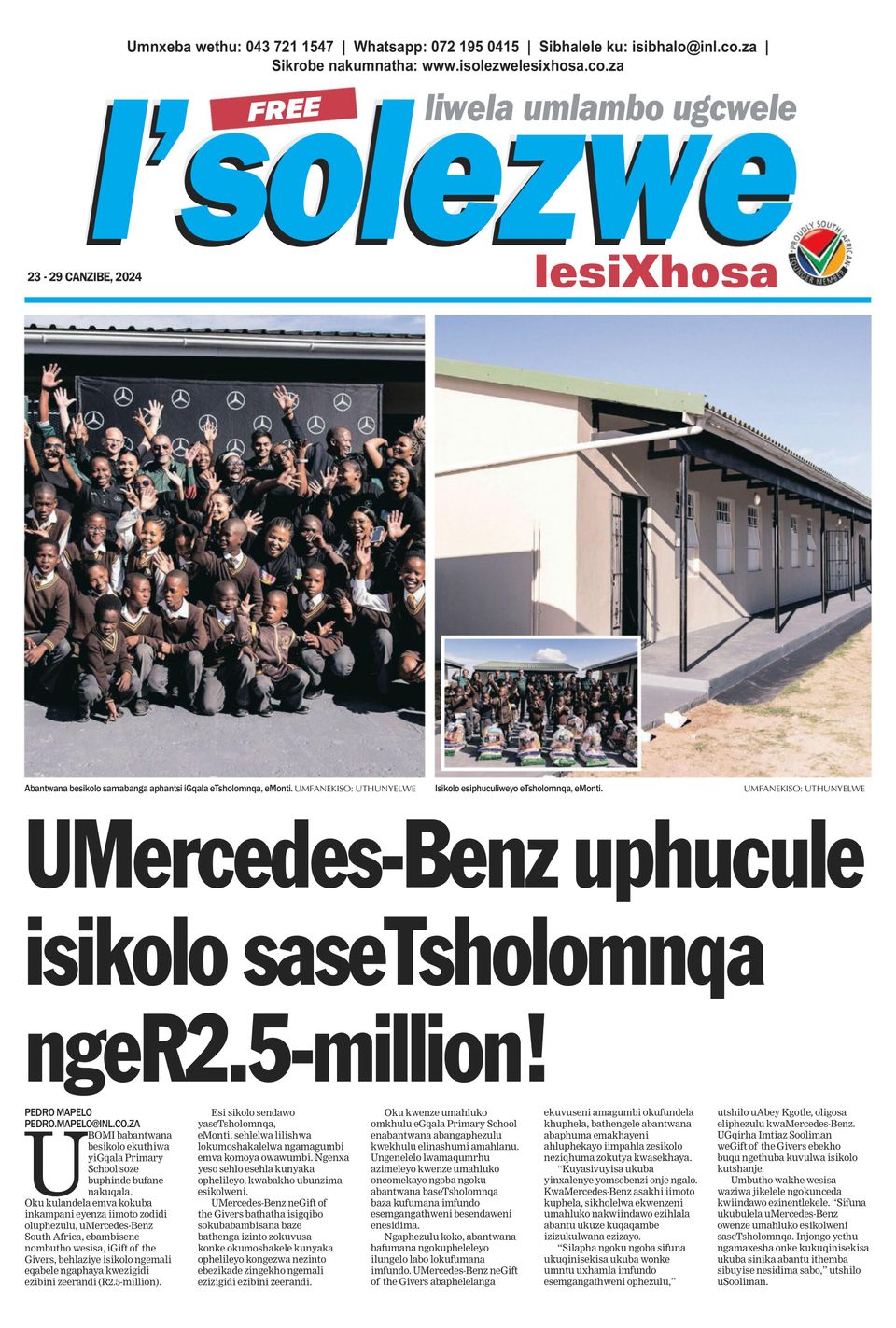 Isolezwe lesiXhosa-May 23, 2024 Newspaper - Get your Digital Subscription