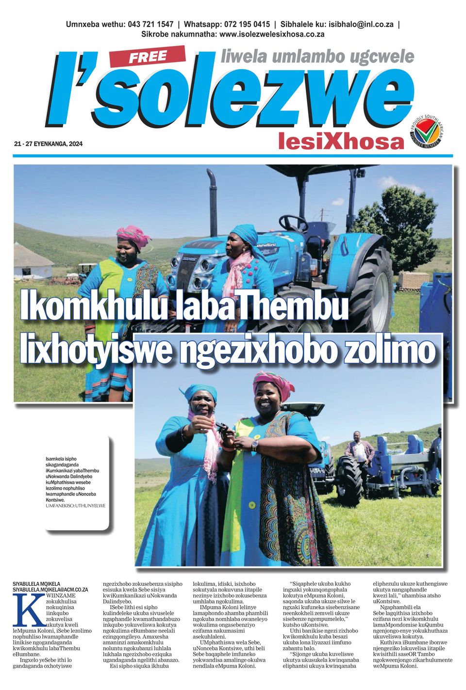 Get digital access to Isolezwe lesiXhosa - November 21, 2024 issue ...