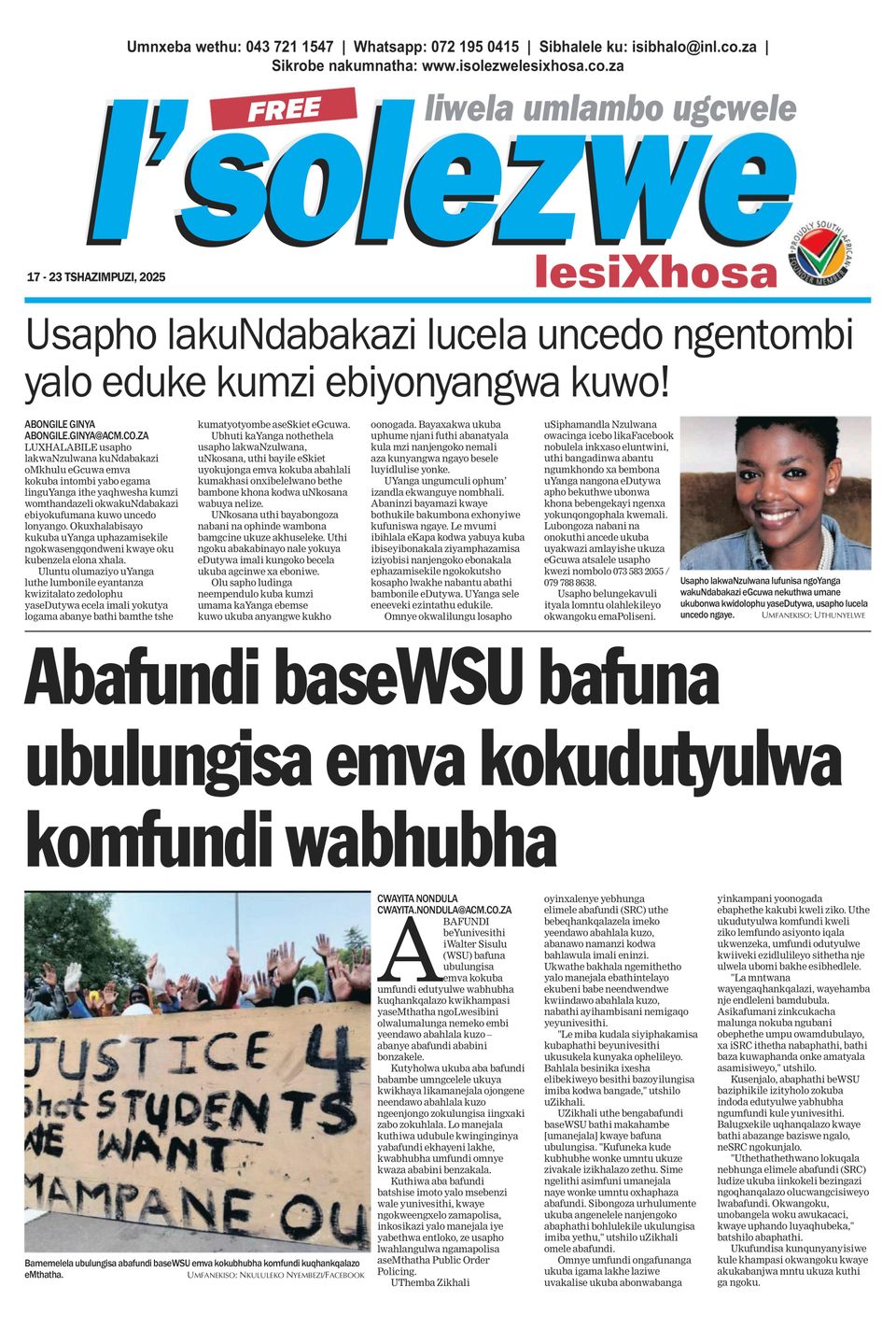 Get digital access to Isolezwe lesiXhosa - April 17, 2025 issue | Magzter.com