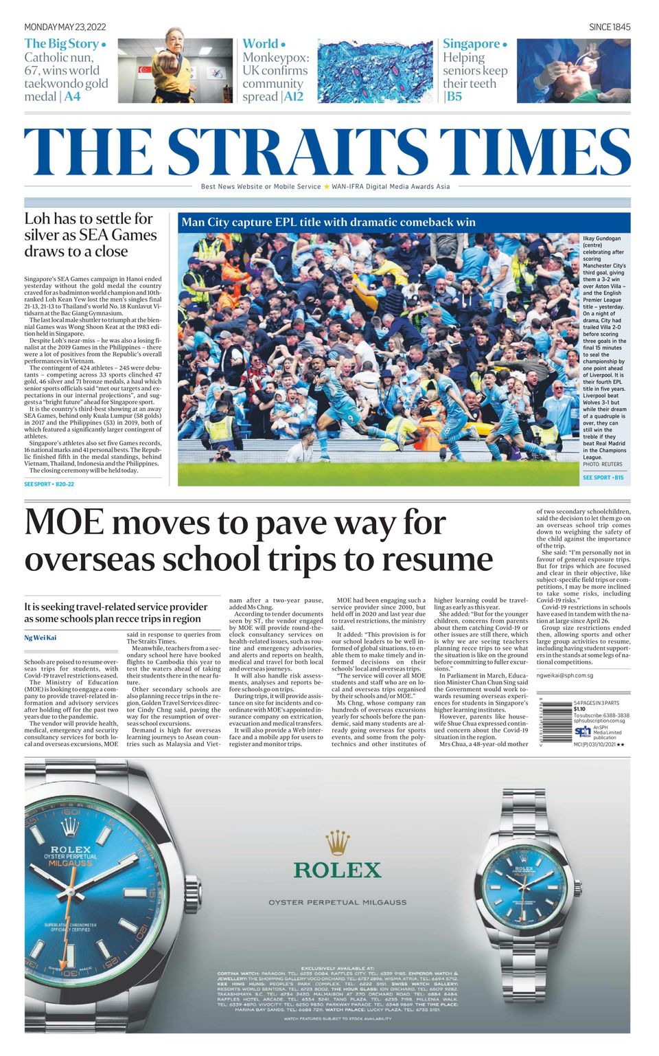 The Straits Times-May 23, 2022 Newspaper - Get your Digital Subscription