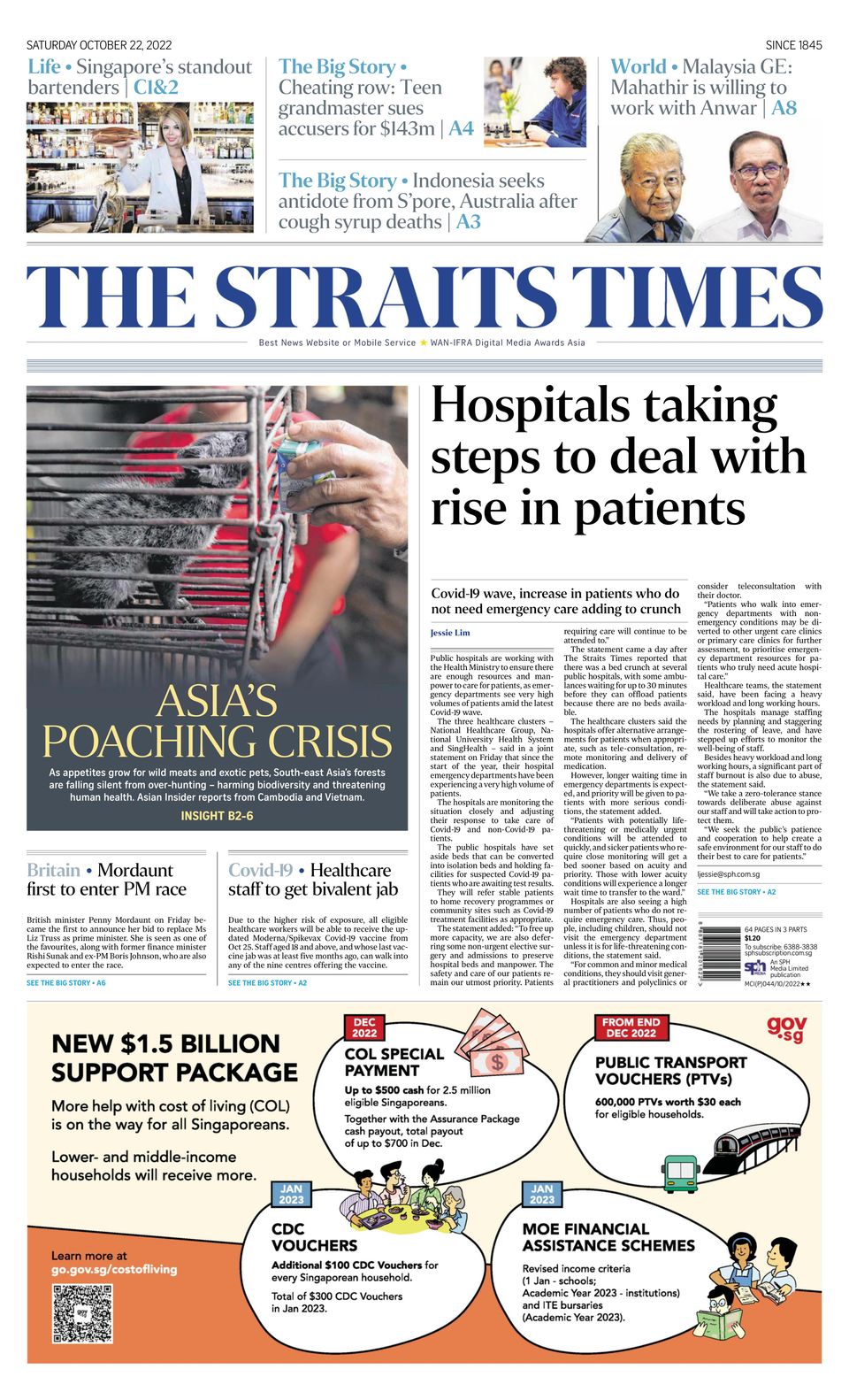 The Straits Times-October 22, 2022 Newspaper - Get your Digital ...