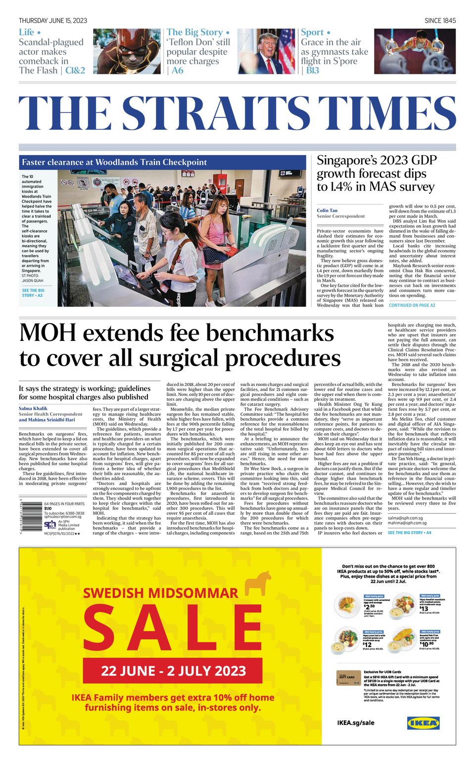 The Straits Times-June 15, 2023 Newspaper - Get your Digital Subscription