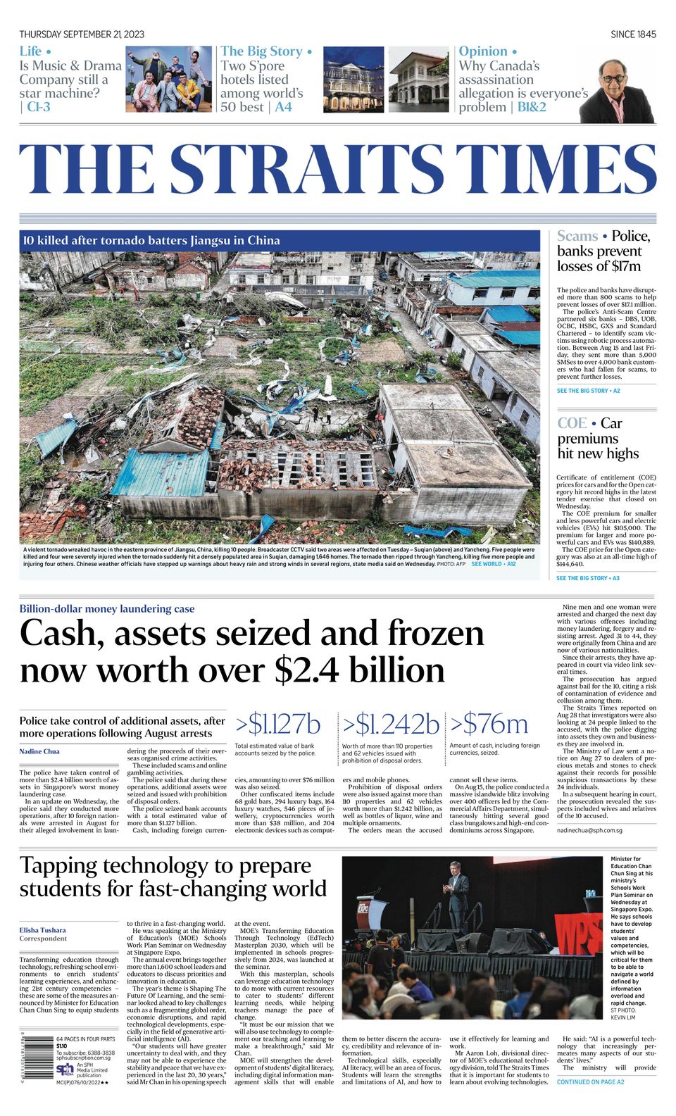 Get digital access to The Straits Times - September 21, 2023 issue | Magzter.com