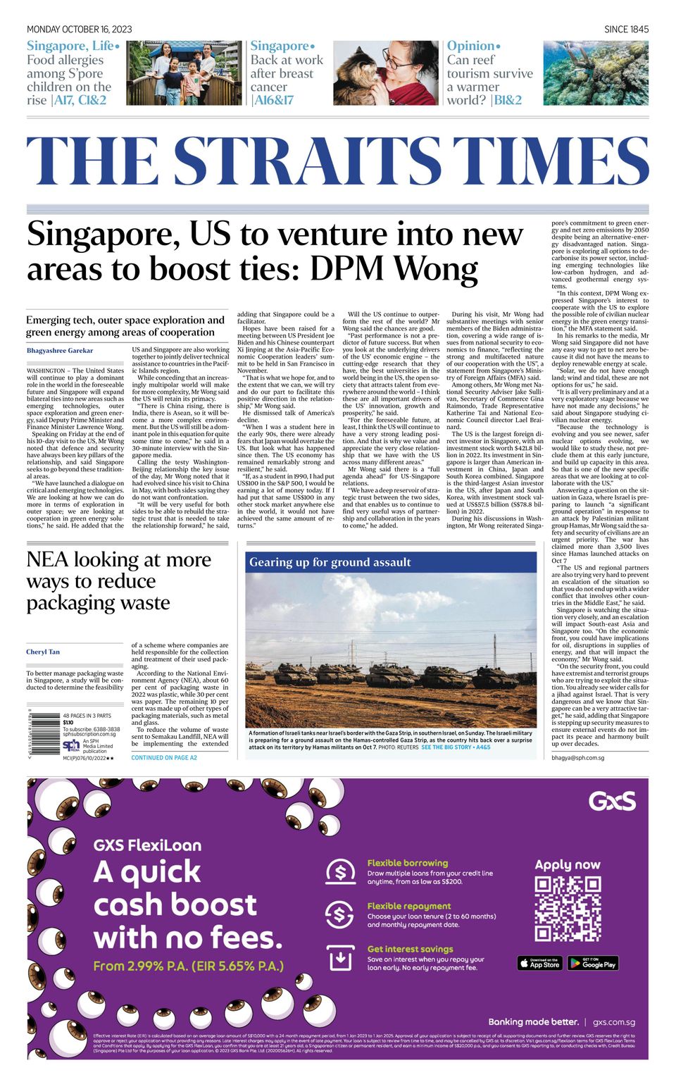 The Straits Times-October 16, 2023 Newspaper - Get your Digital Subscription