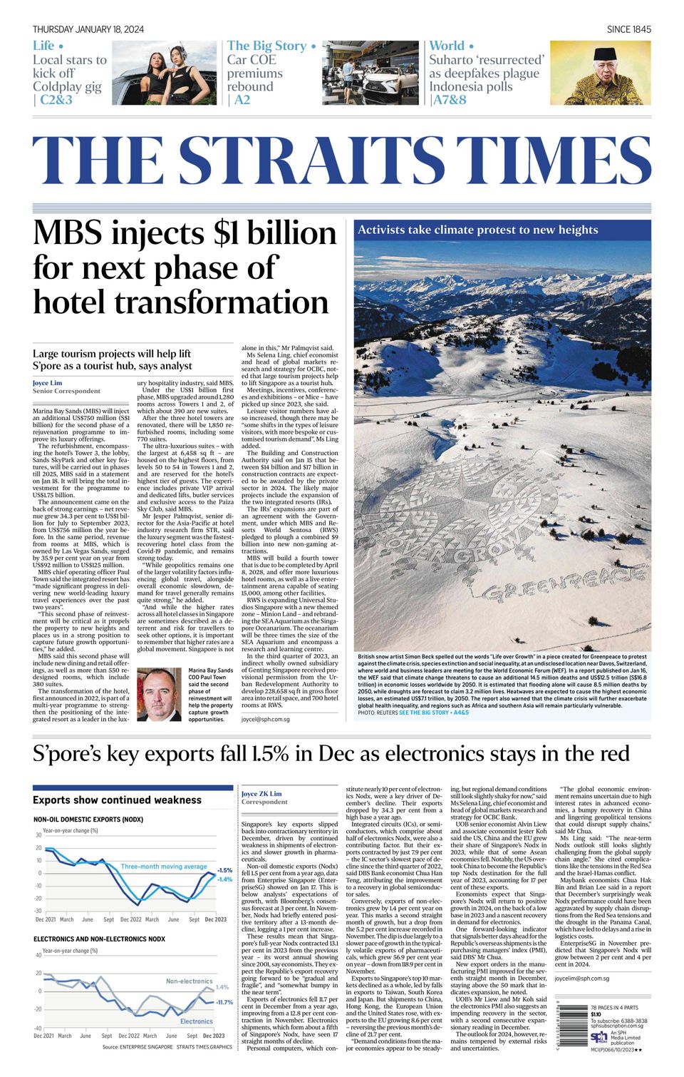 The Straits Times-January 18, 2024 Newspaper - Get your Digital Subscription
