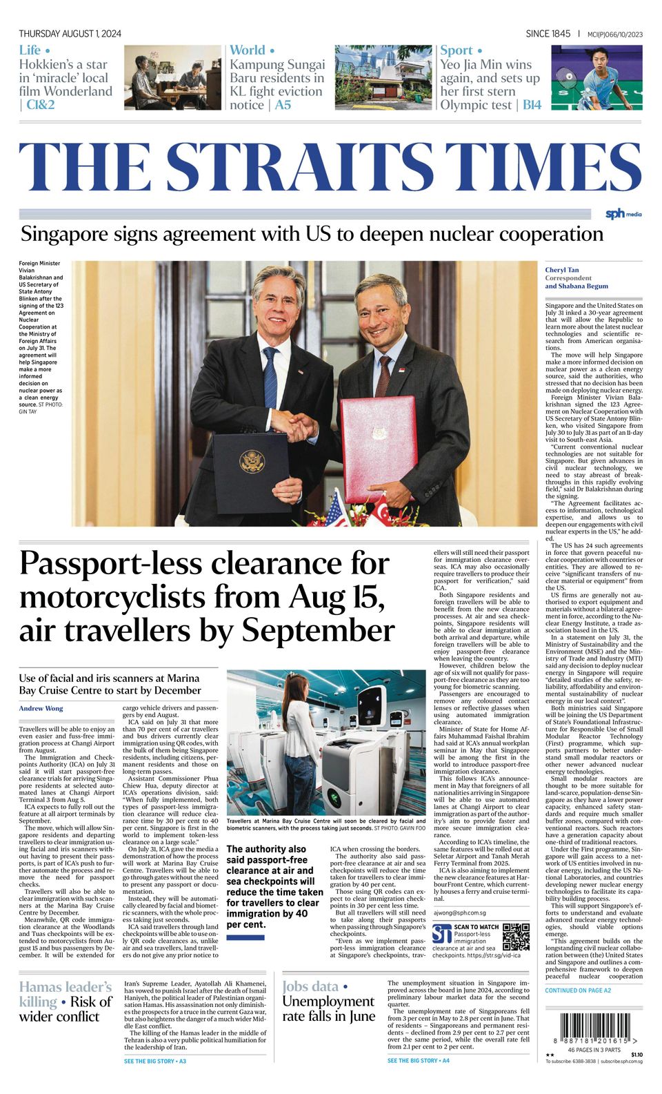 Get digital access to The Straits Times - August 01, 2024 issue | Magzter.com