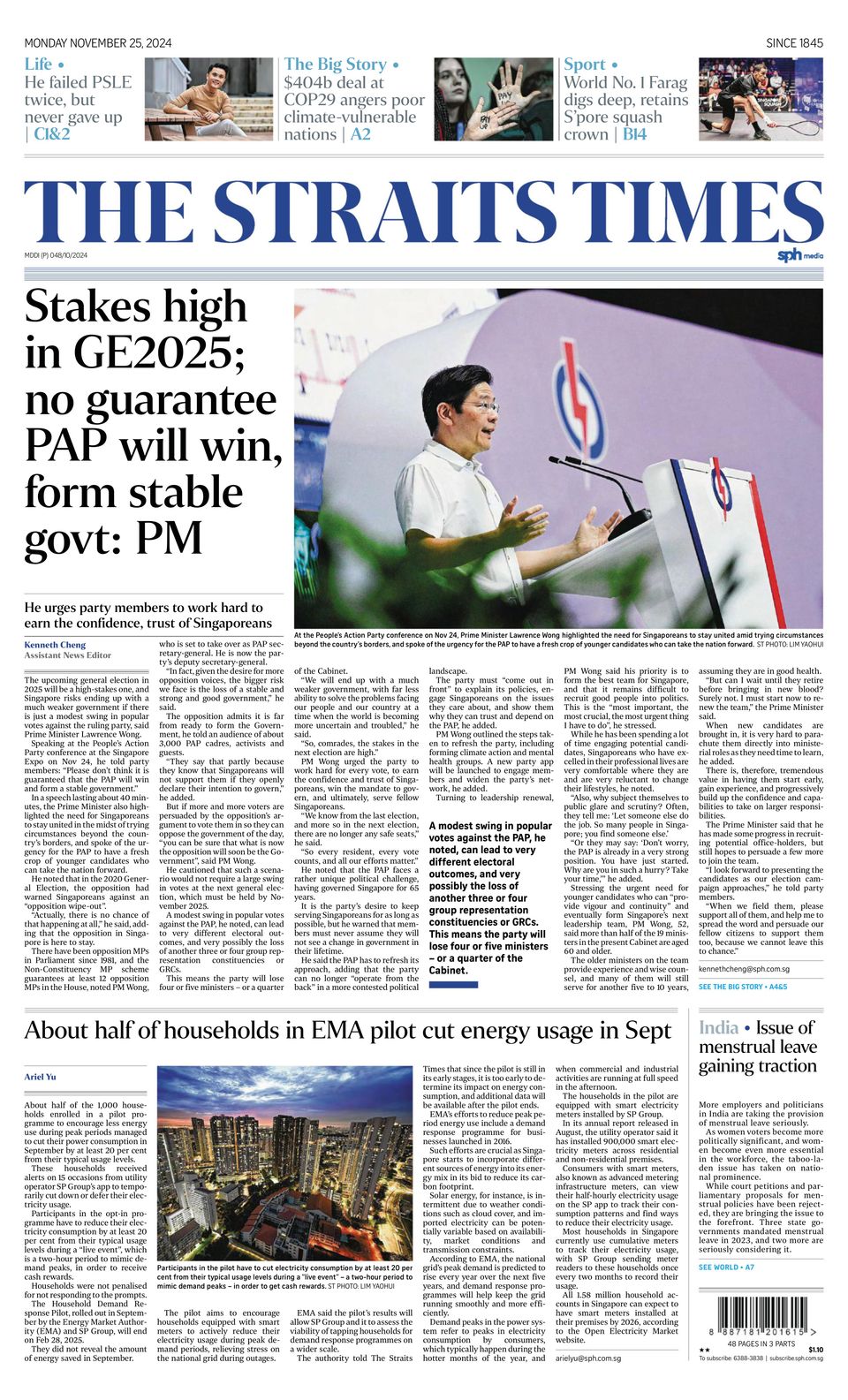 Get digital access to The Straits Times - November 25, 2024 issue | Magzter.com