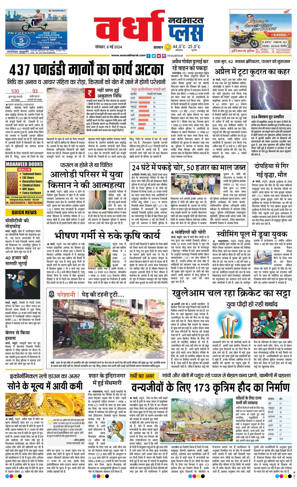 Navabharat Wardha-May 06, 2024 Newspaper - Get your Digital Subscription