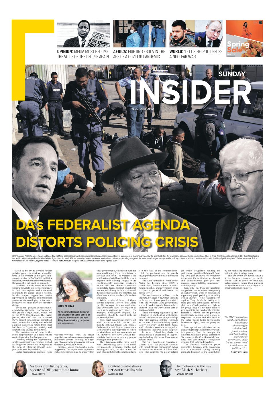 Saturday and Sunday Insider-October 16, 2022 Newspaper