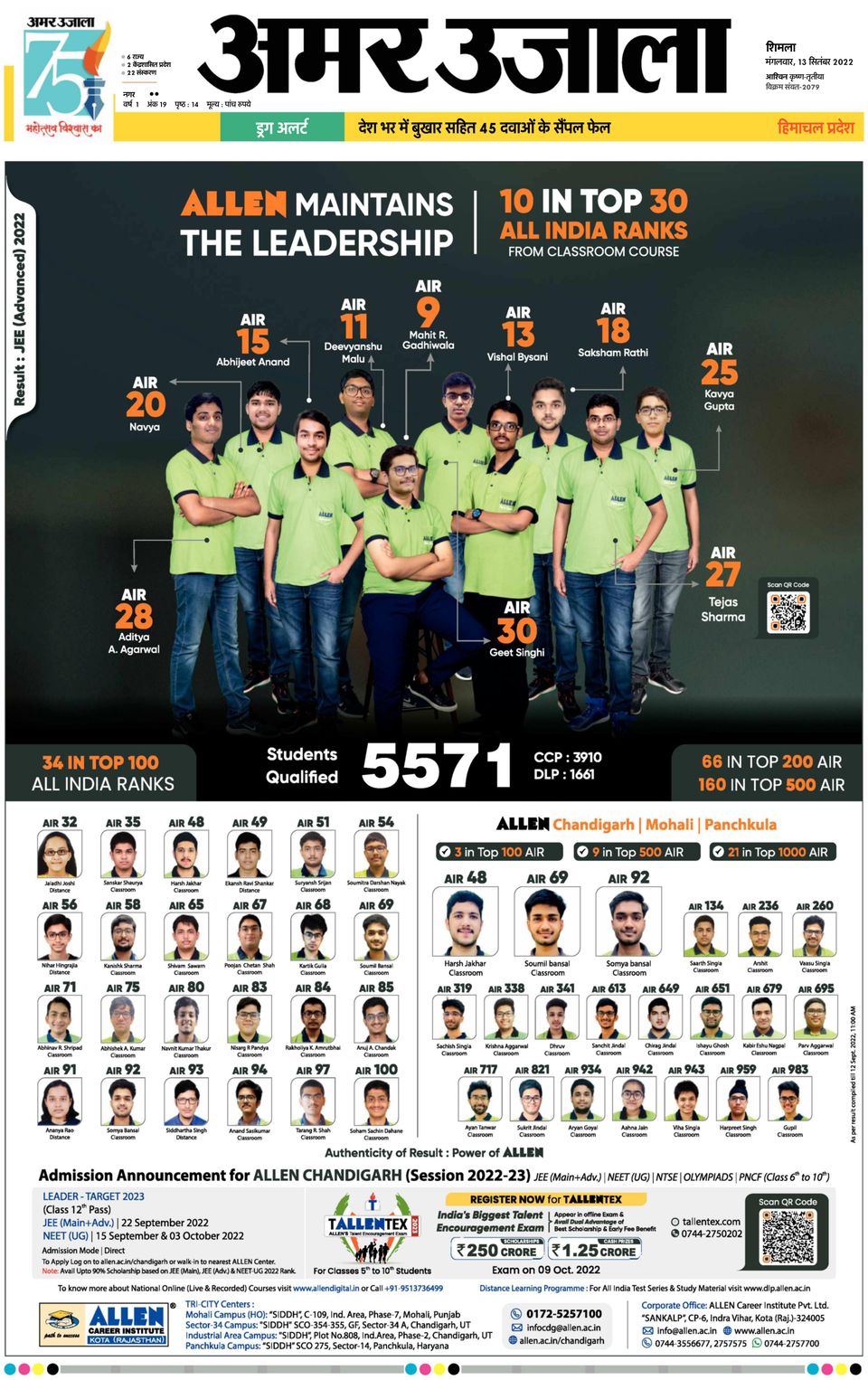 Get digital access to Amar Ujala Shimla - September 13, 2022 issue | Magzter.com