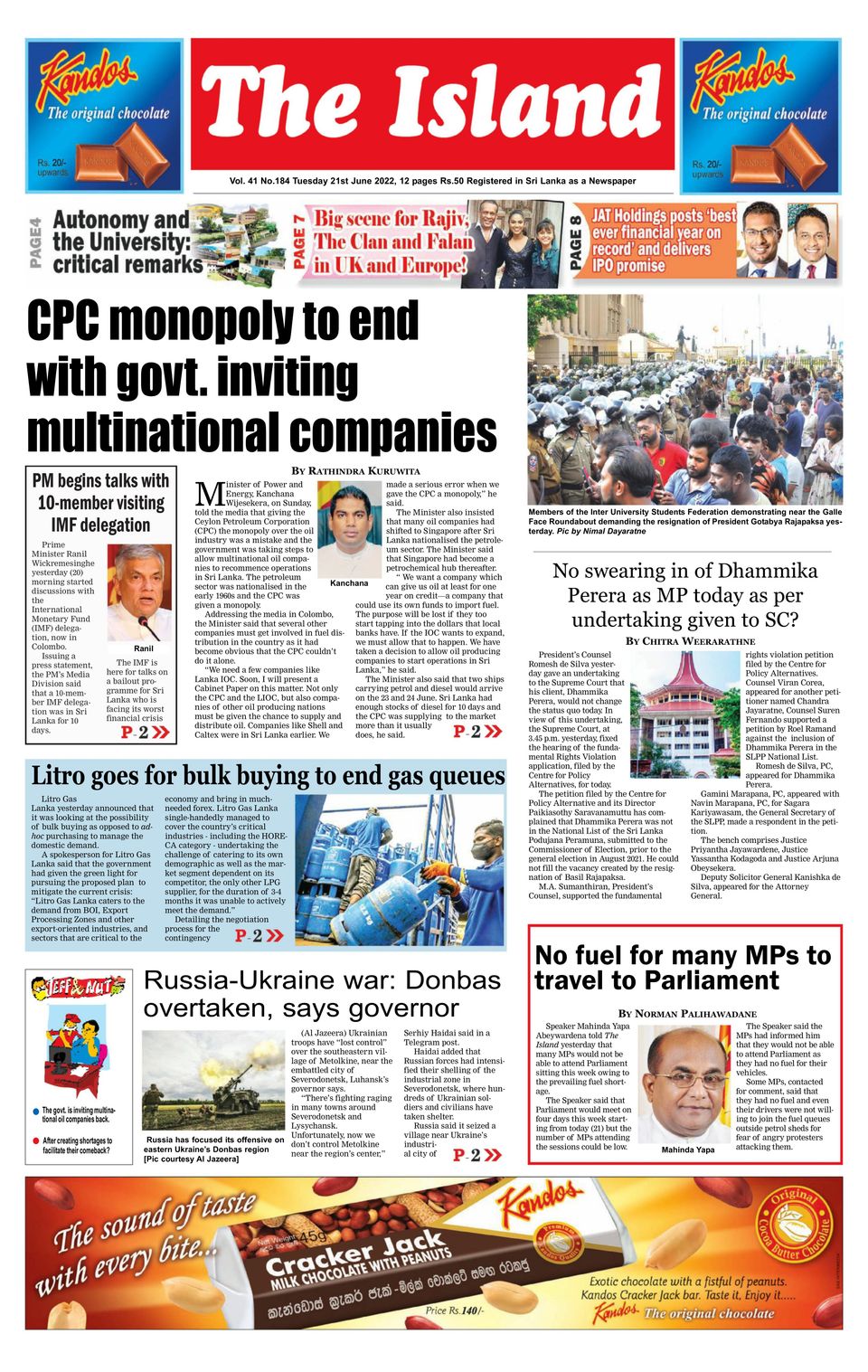 The Island-June 21, 2022 Newspaper - Get your Digital Subscription