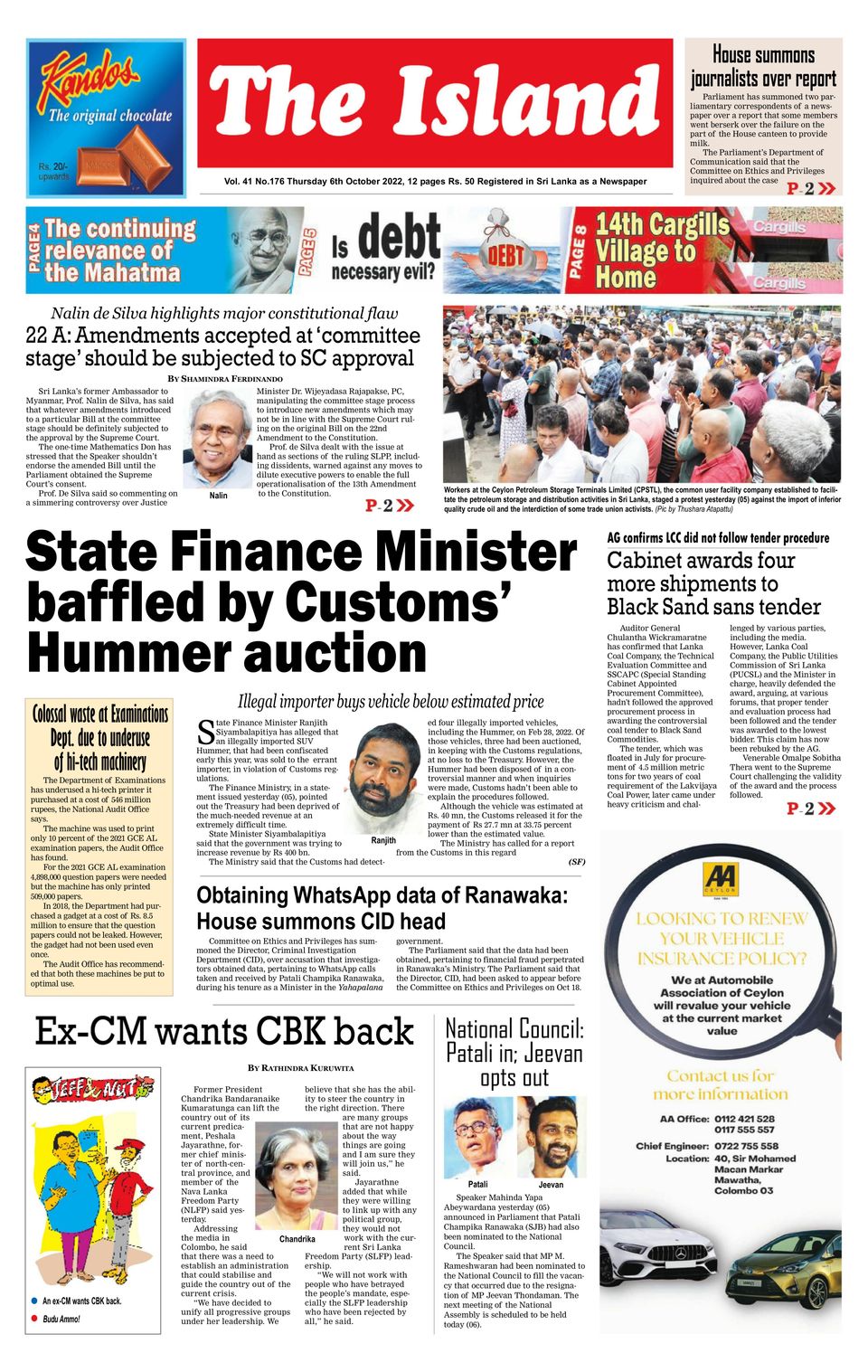 The Island-October 06, 2022 Newspaper - Get your Digital Subscription