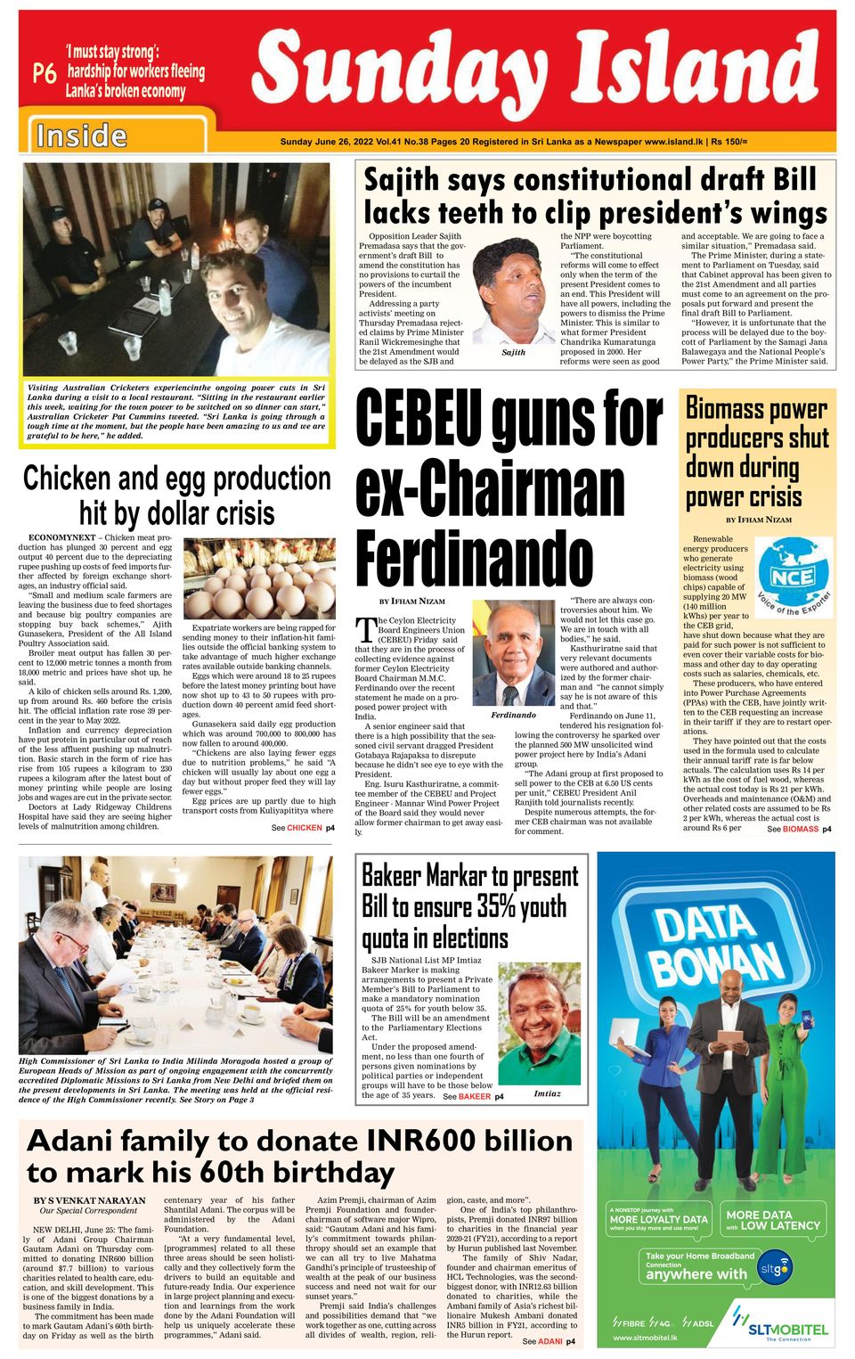 Sunday Island-June 26, 2022 Newspaper - Get your Digital Subscription