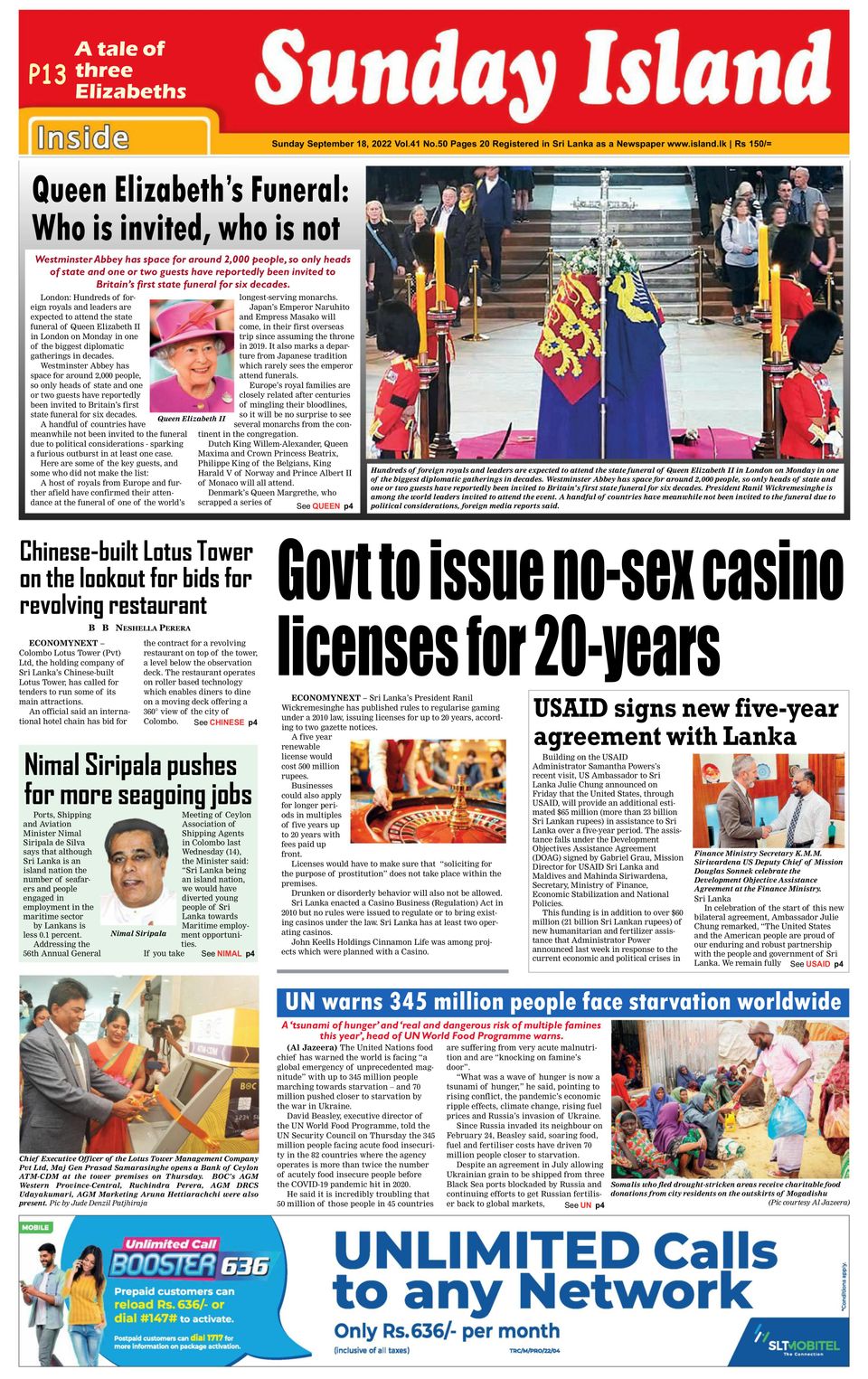 Sunday Island Newspaper - Get your Digital Subscription