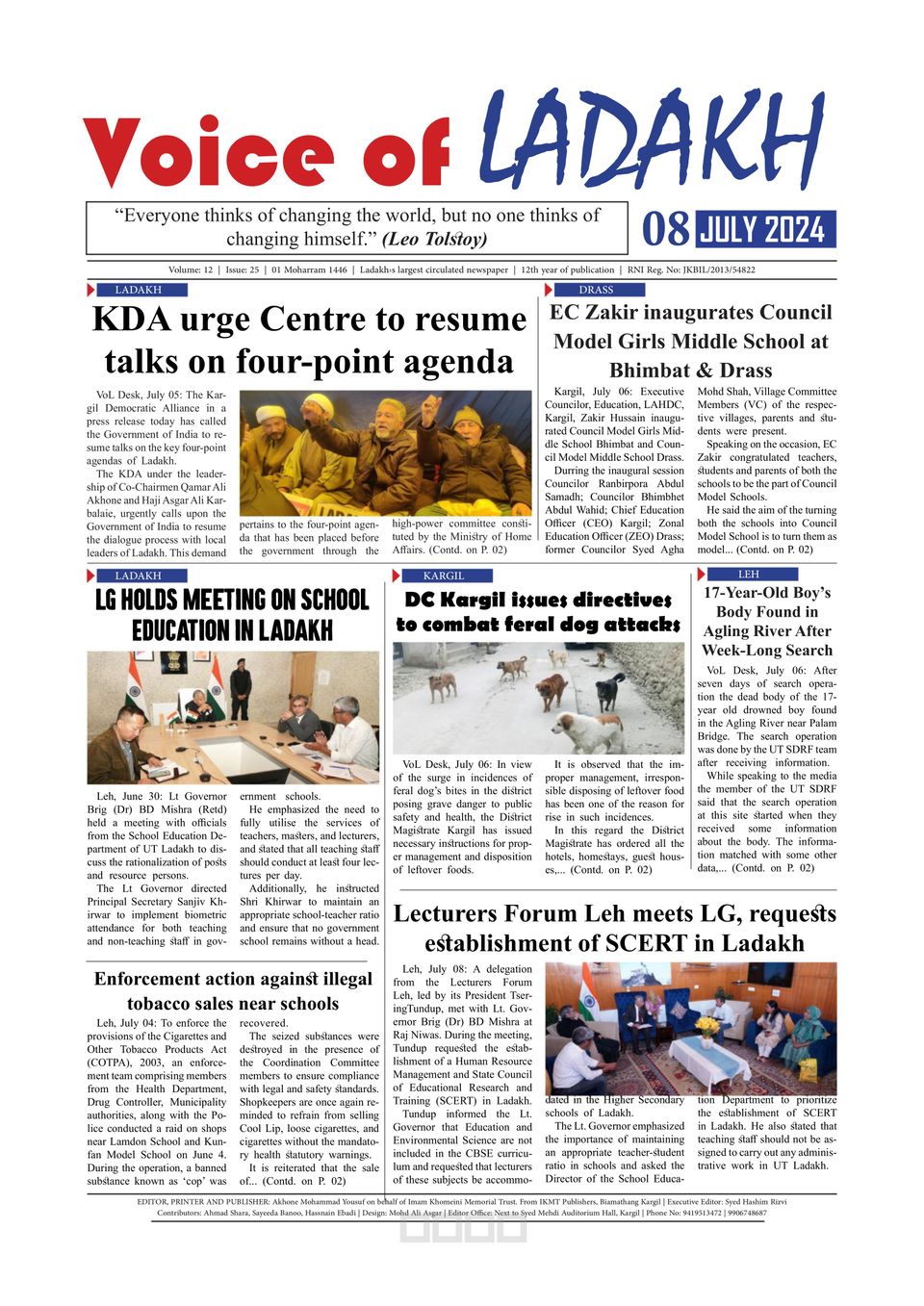 Get digital access to Voice of Ladakh - English Newspaper | Magzter.com