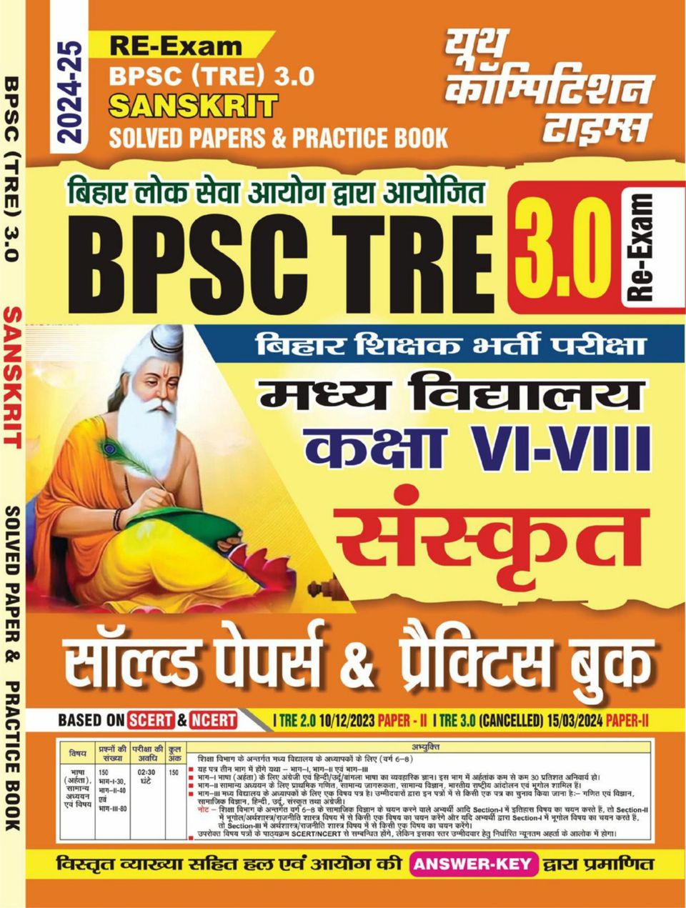 2024-25 BPSC TRE 3.0 RE Exam Class VI-VIII Sanskrit-Solved Papers ...