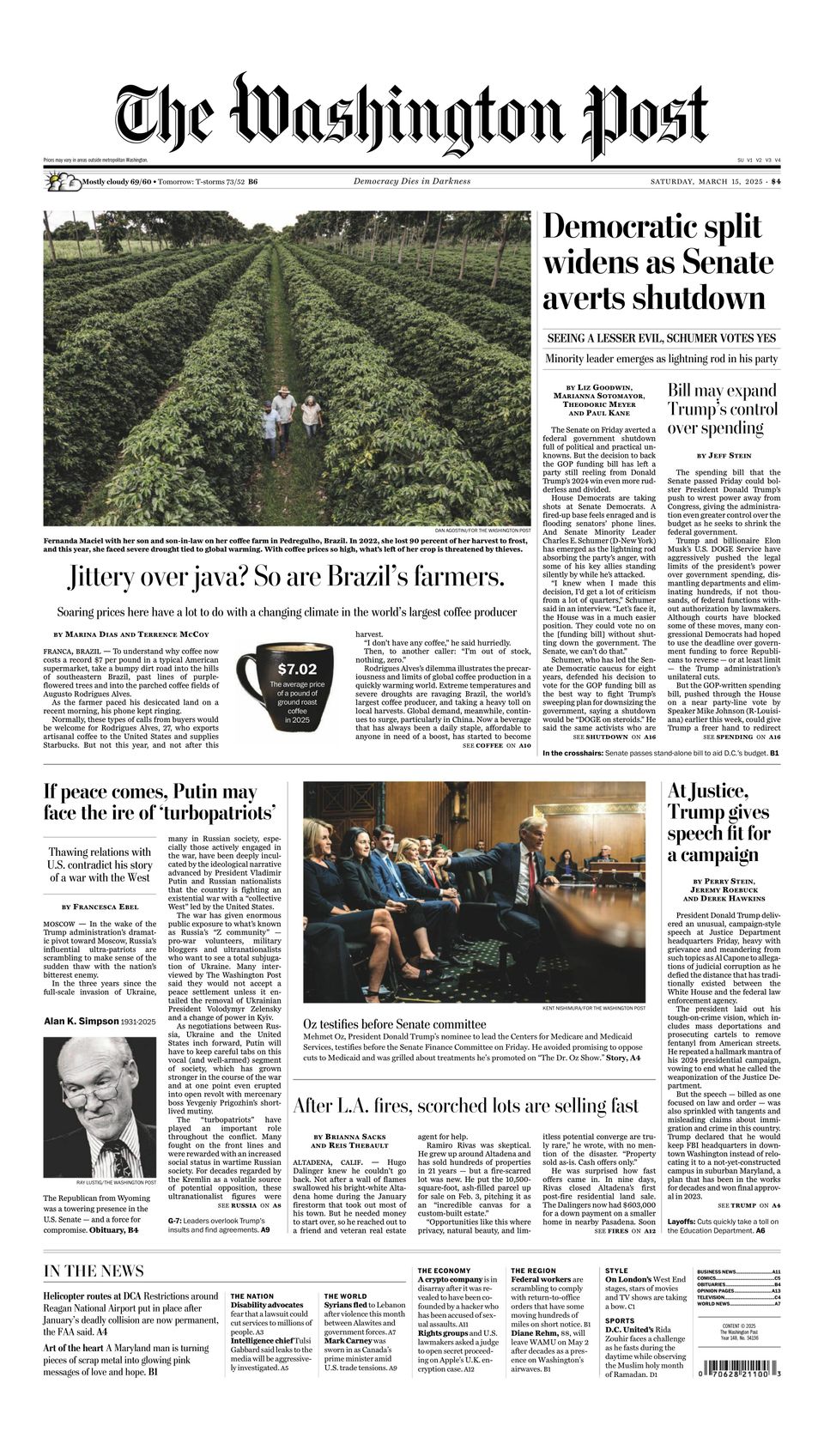 Get digital access to The Washington Post - March 15, 2025 issue ...