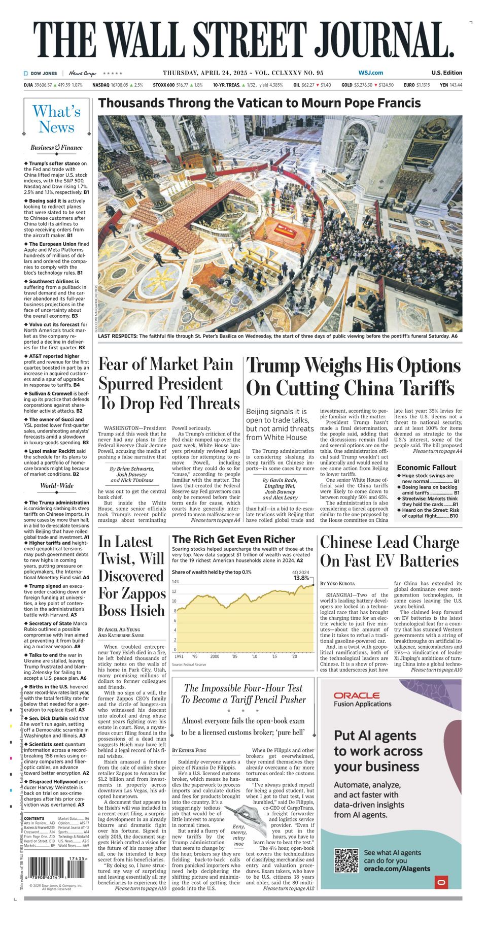 Get digital access to The Wall Street Journal - April 24, 2025 issue ...
