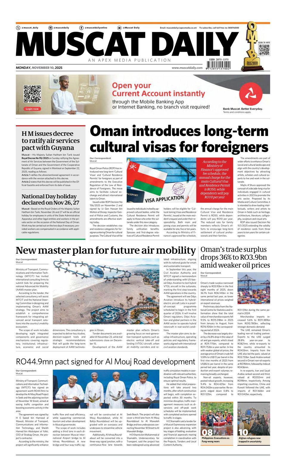 Get digital access to Muscat Daily. Newspaper | Magzter.com
