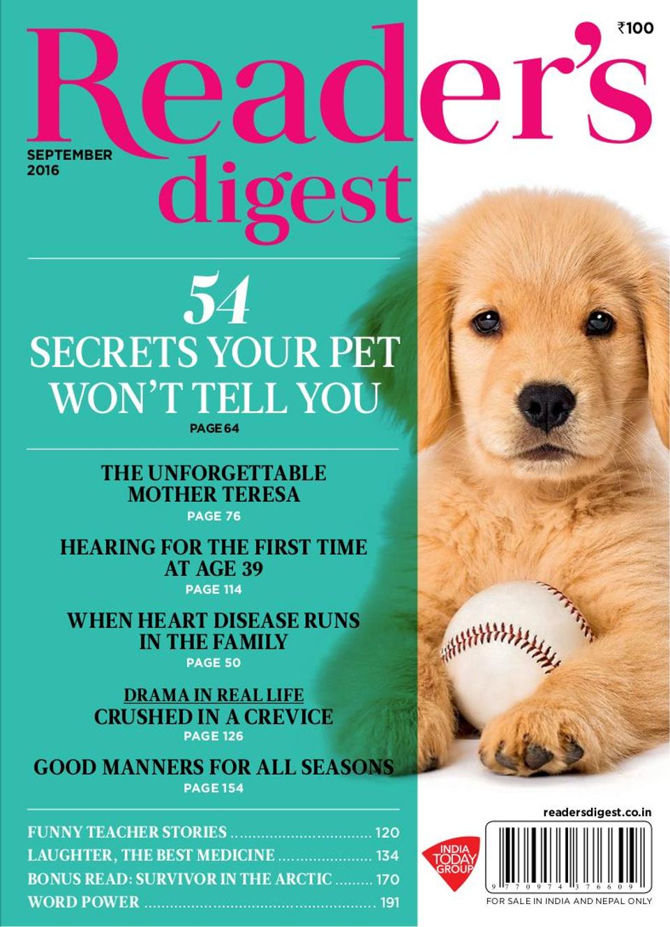 Reader's Digest India-September 2016 Magazine