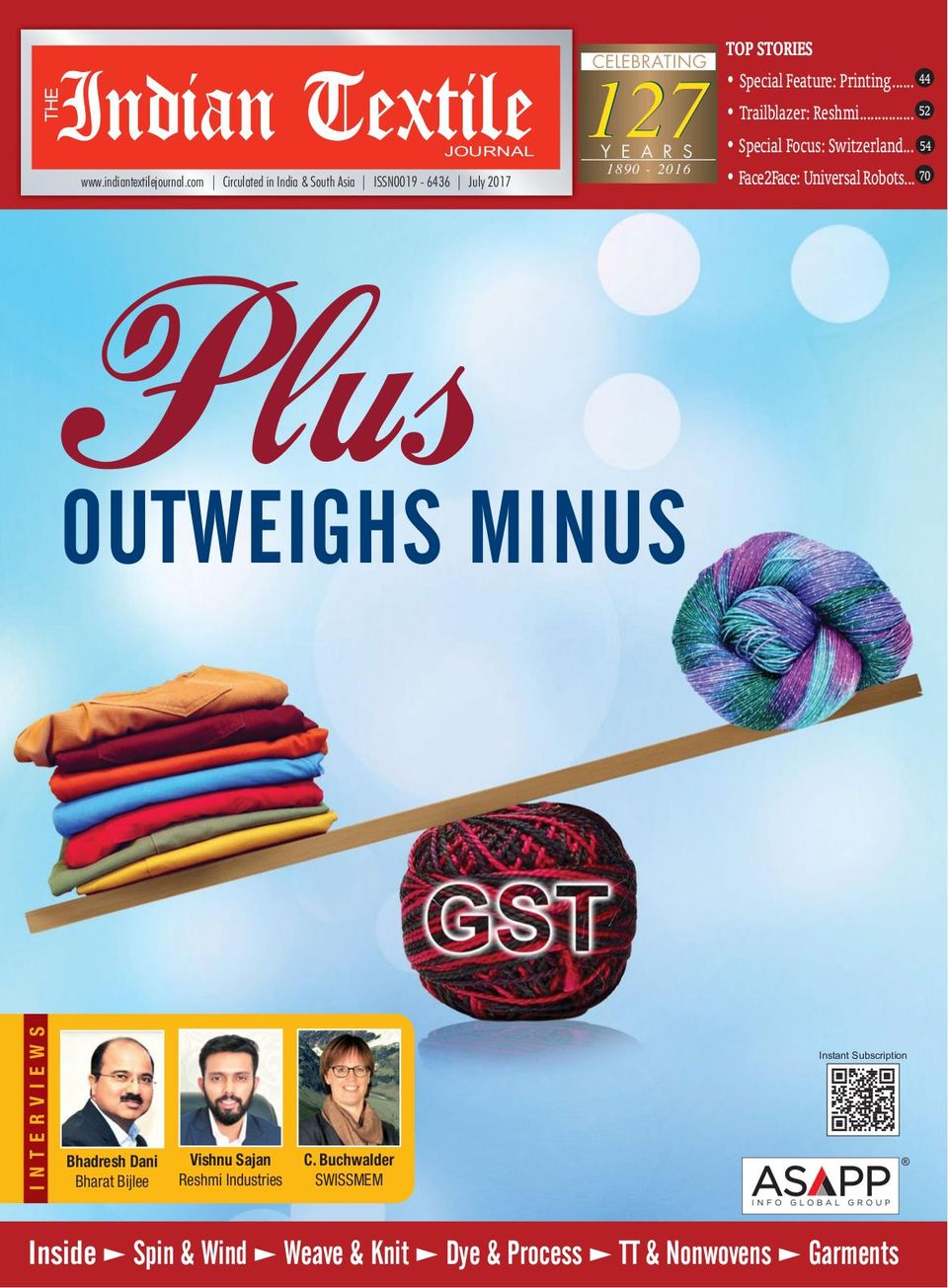The Indian Textile Journal-July 2017 Magazine