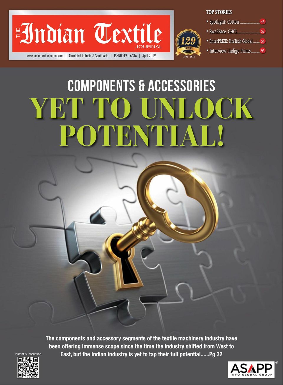 The Indian Textile Journal-April 2019 Magazine