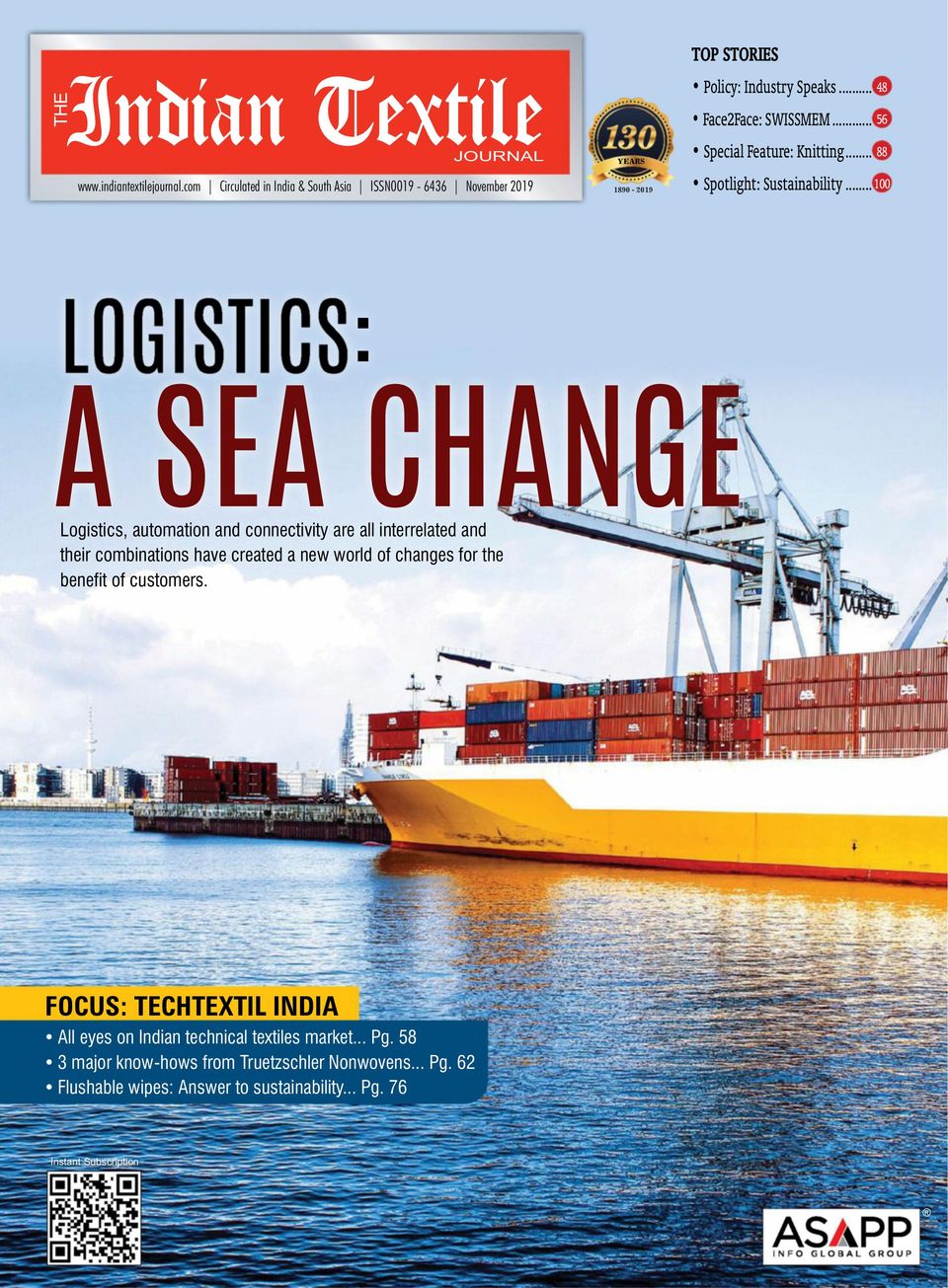The Indian Textile Journal-November 2019 Magazine