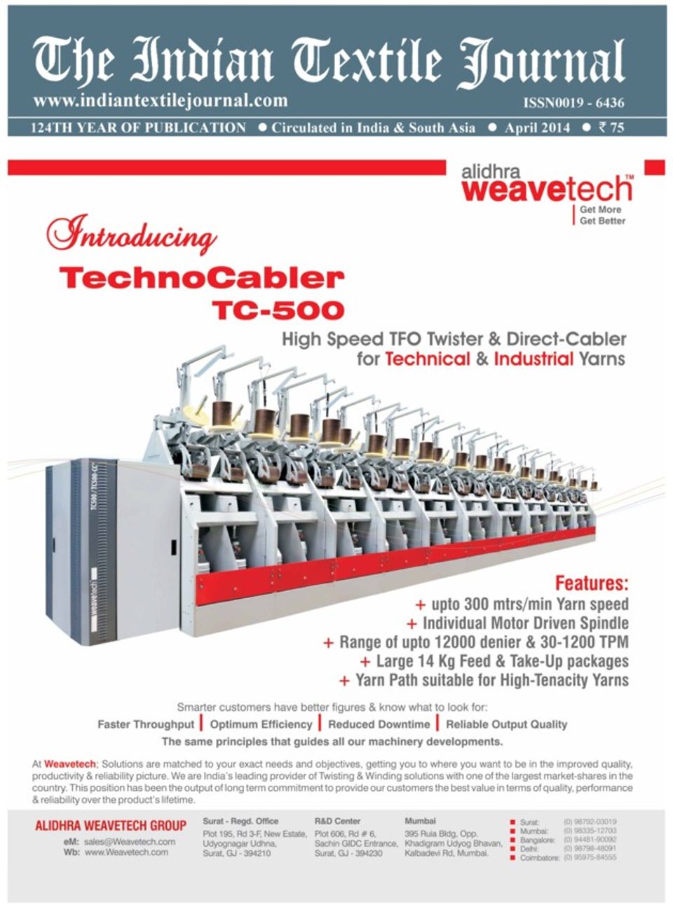 Get digital access to The Indian Textile Journal - April 2014 issue ...